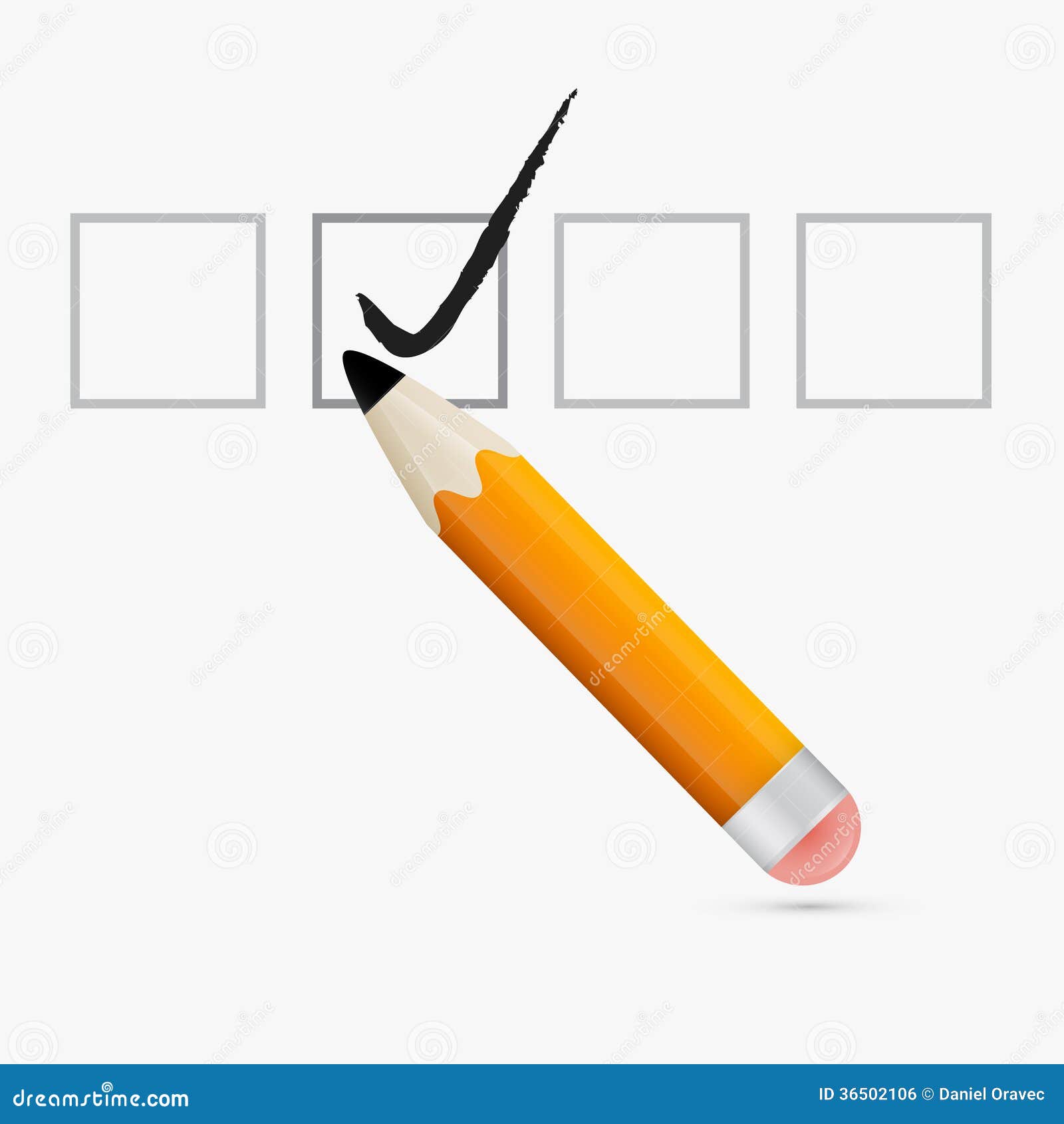 Pencil Check Option stock vector. Illustration of orange - 36502106