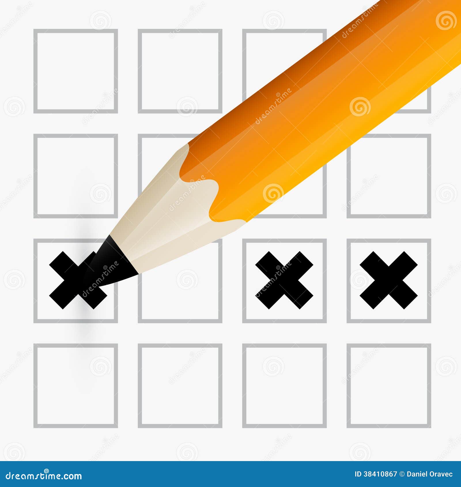 Pencil Check Option Illustration Stock Vector - Illustration of choose ...