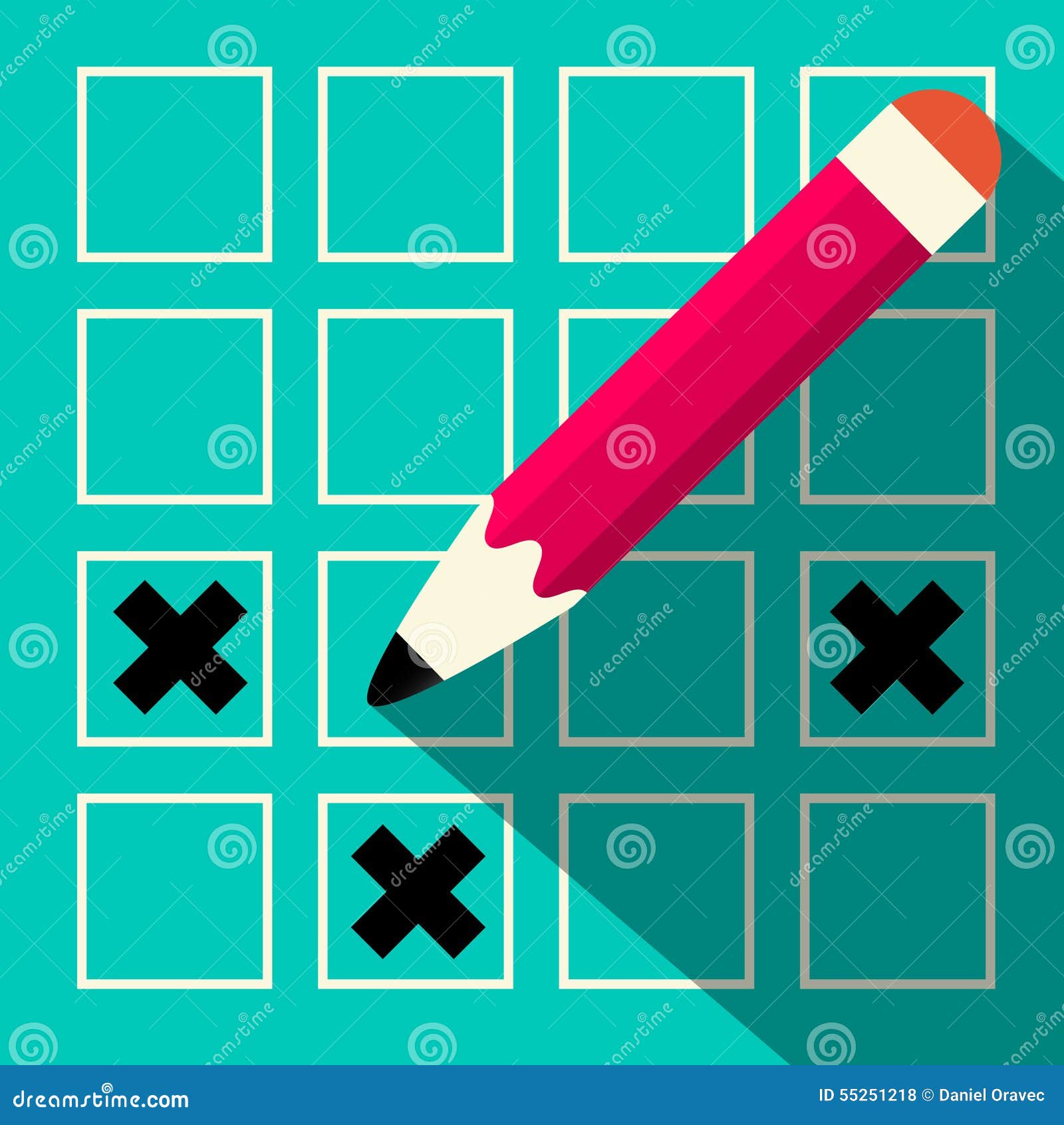Pencil Check Option Illustration Stock Vector - Illustration of pencil ...