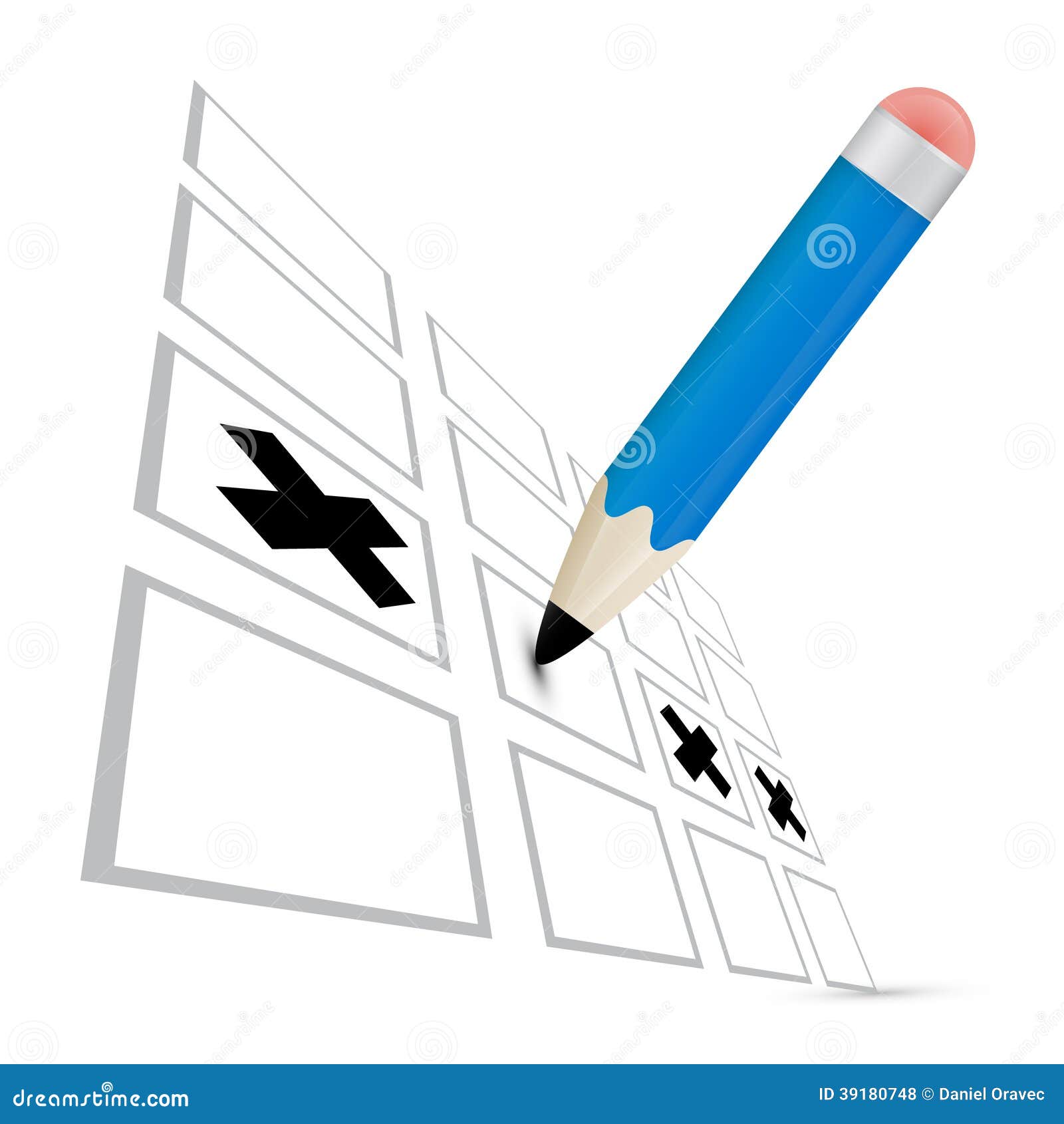 Pencil Check Option stock vector. Illustration of page - 39180748