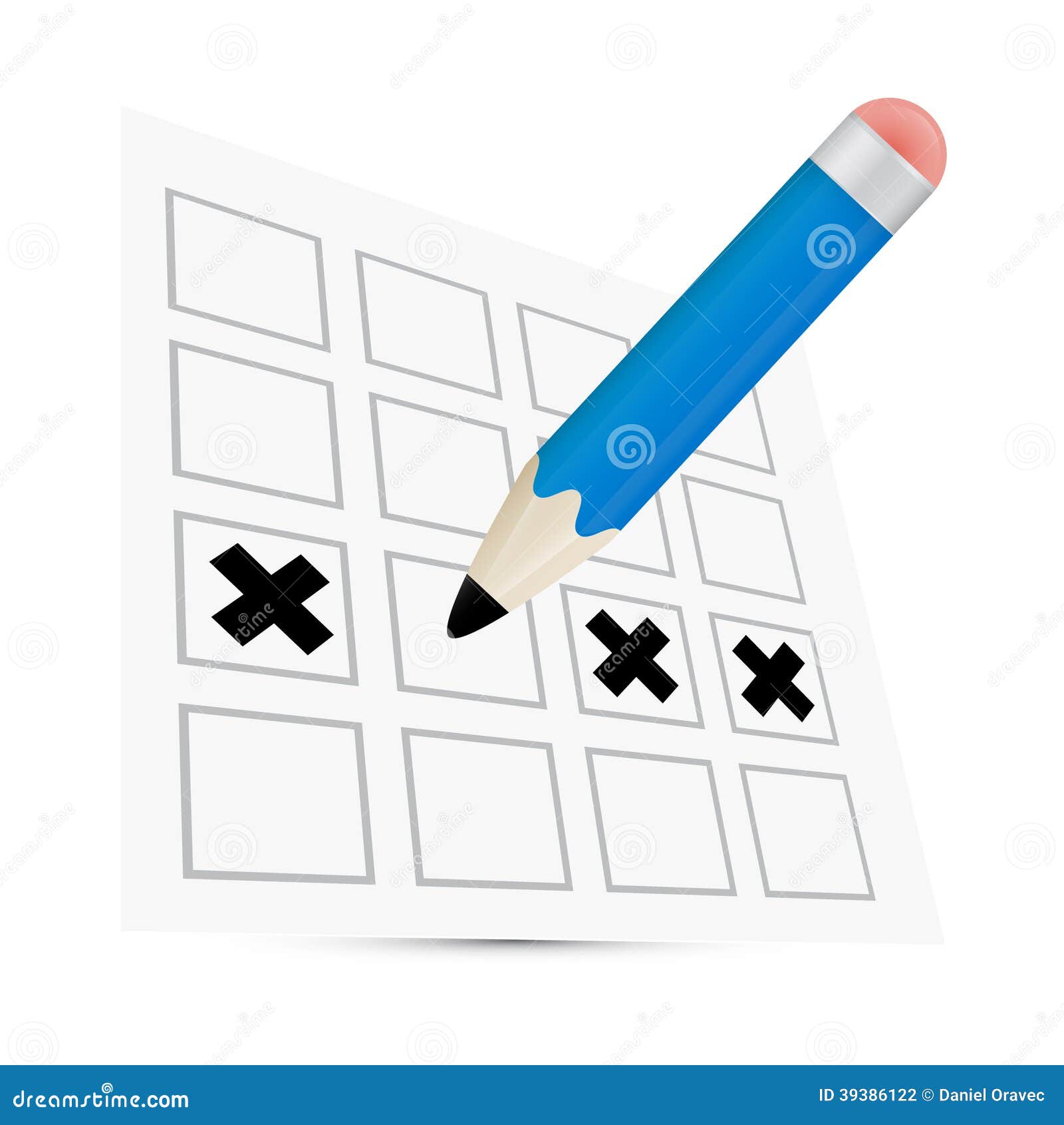 Pencil Check Option stock vector. Illustration of paper - 39386122