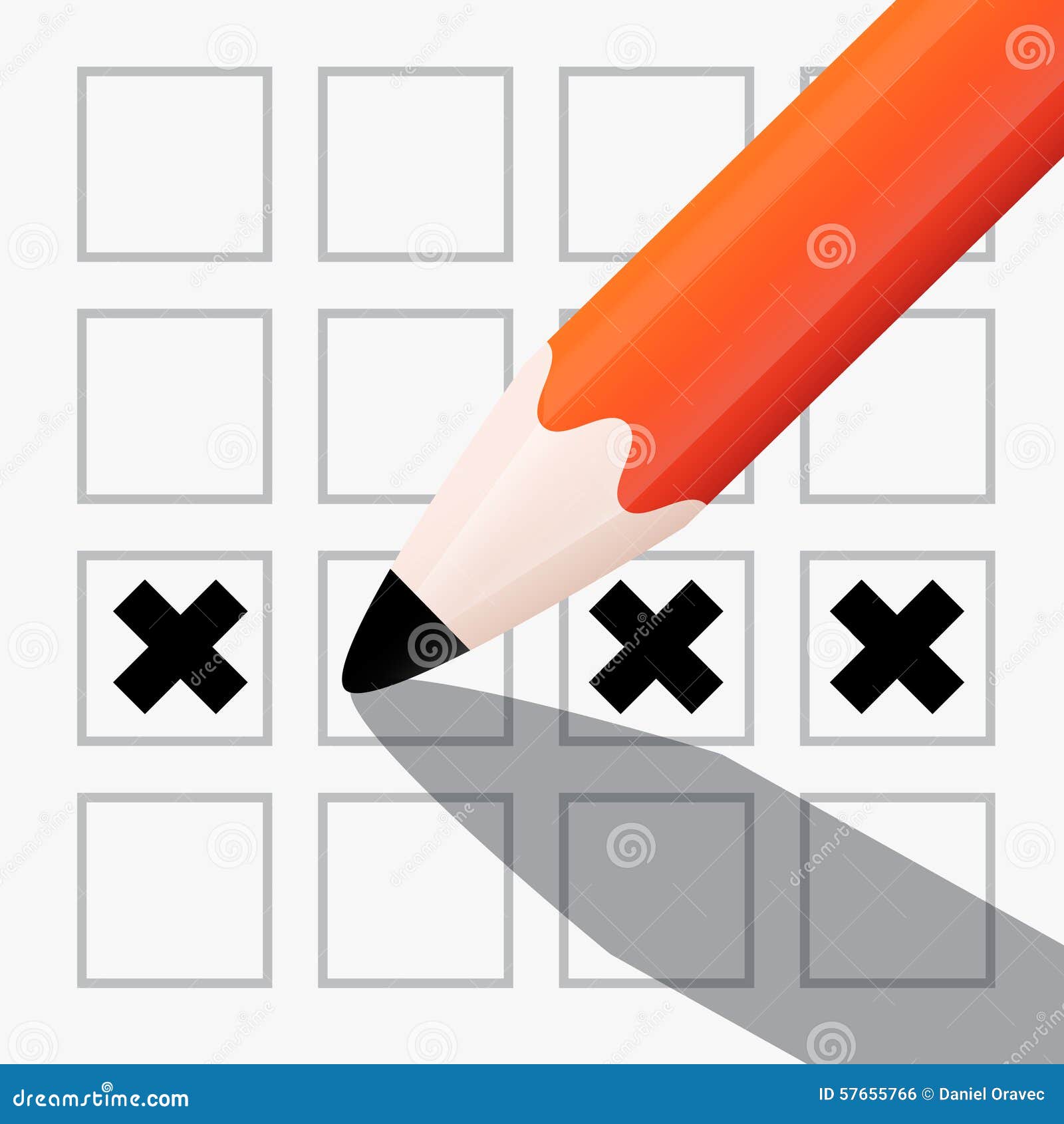 Pencil And Check Marks Cartoon Vector | CartoonDealer.com #24215315