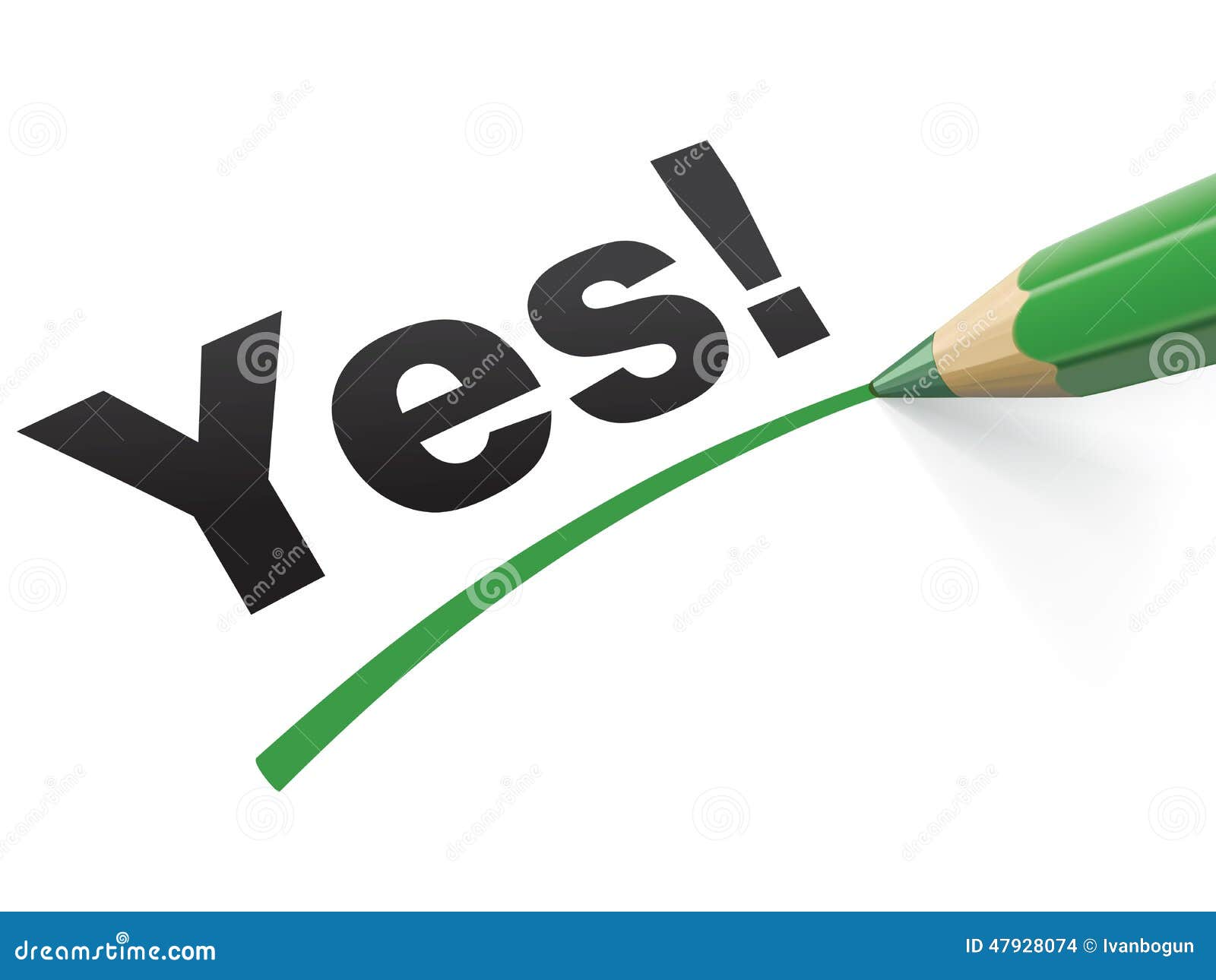 Pencil check Yes stock vector. Illustration of choose - 47928074