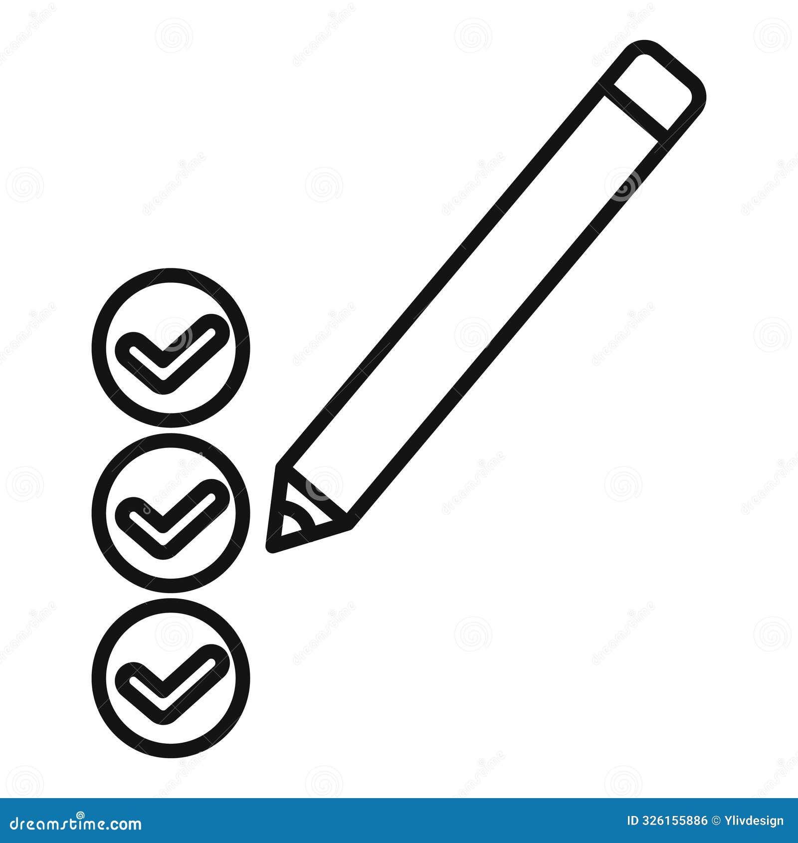 Pencil Checking Items on Checklist, Completing Tasks, Achieving Goals ...