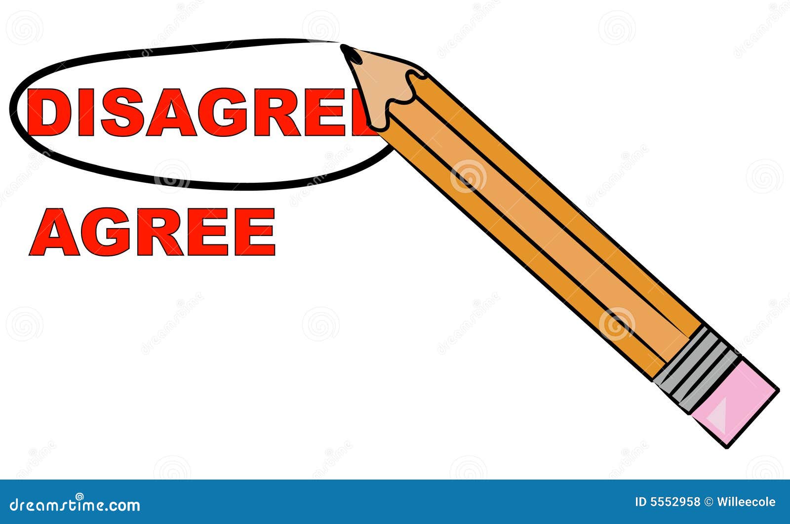 Pencil choosing disagree stock vector. Illustration of sign - 5552958