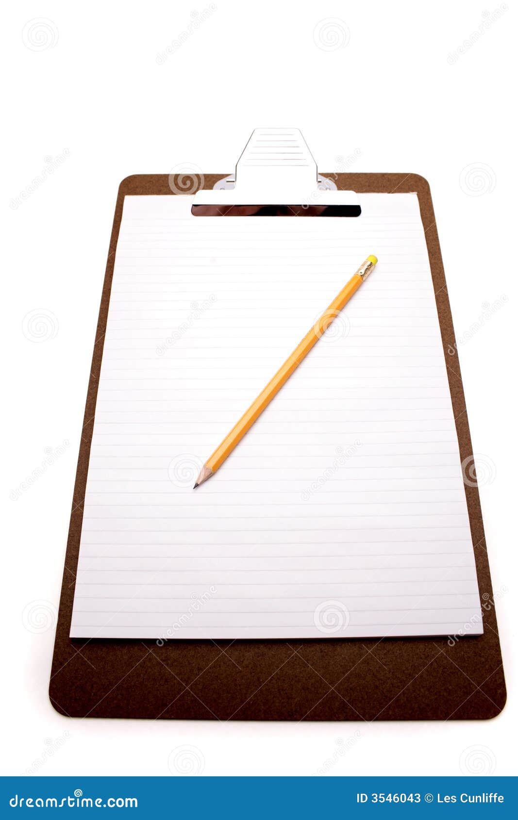 Pencil on clipboard stock image. Image of isolated, business - 3546043