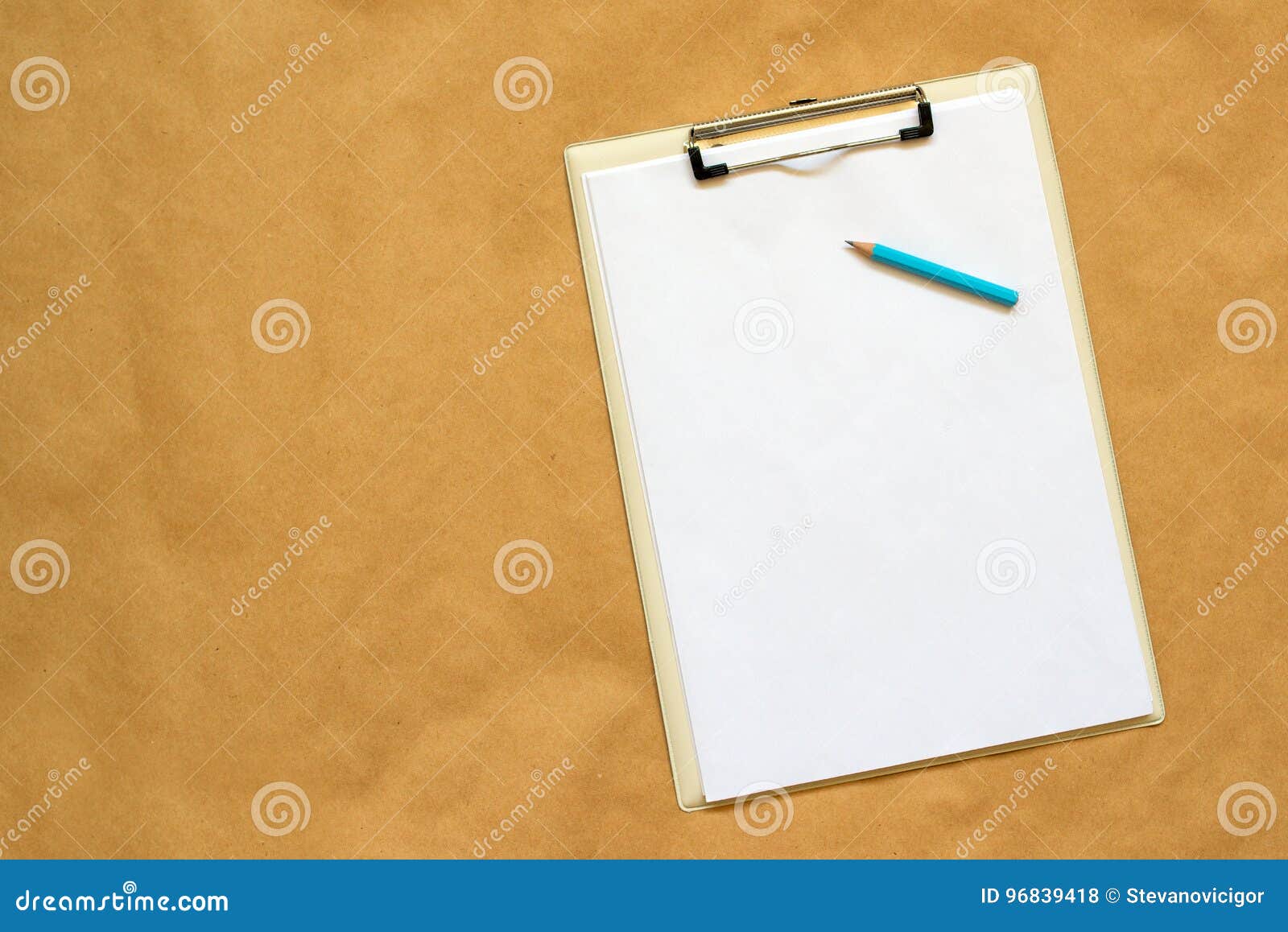 Pencil, Clipboard and Note Paper As Copy Space Stock Photo - Image of ...