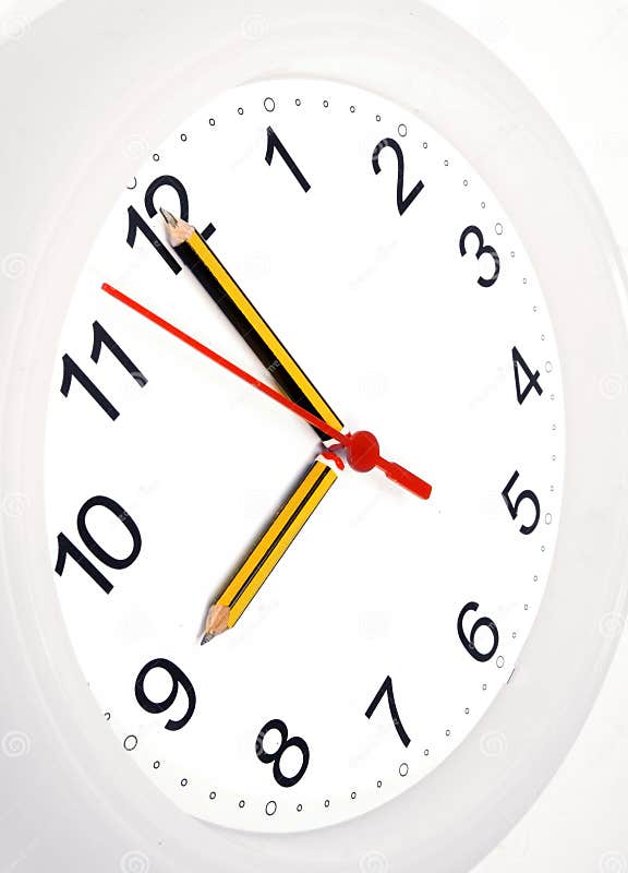 Pencil clock stock photo. Image of study, seconds, interval - 7470888