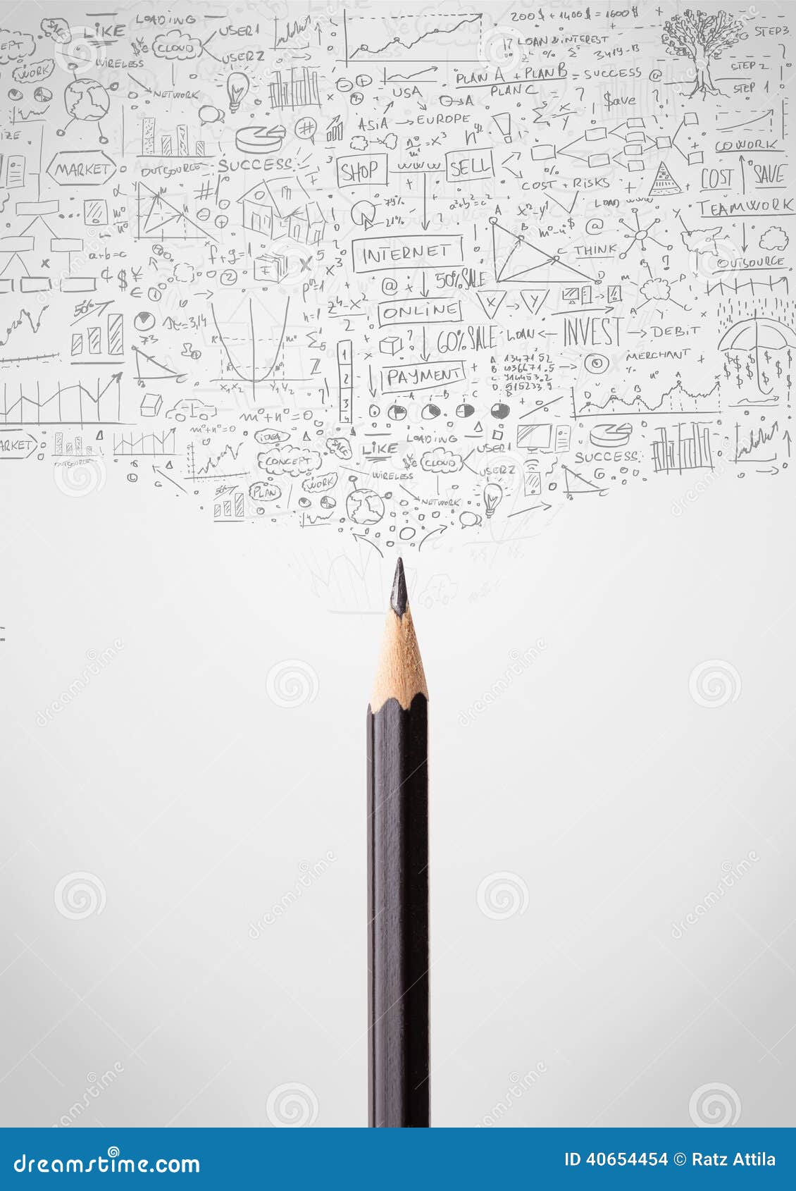 Pencil Close-up with Diagrams Stock Photo - Image of closeup, painter ...