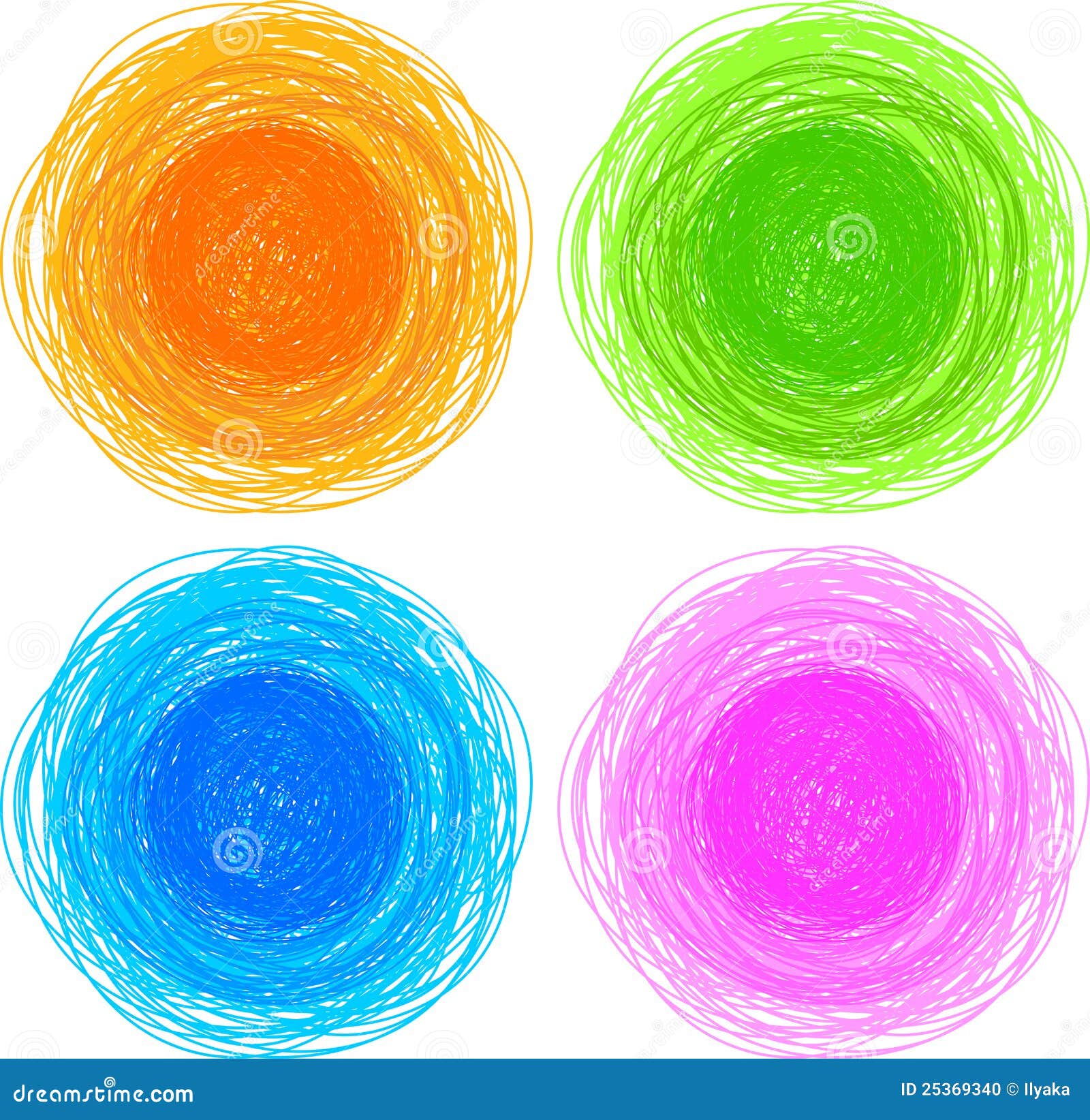 Pencil Colorful Hand Drawn Circles Stock Vector - Illustration of ...