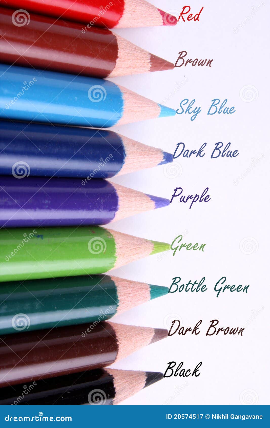 Pencil Colors stock image. Image of names, variety, artistry - 20574517