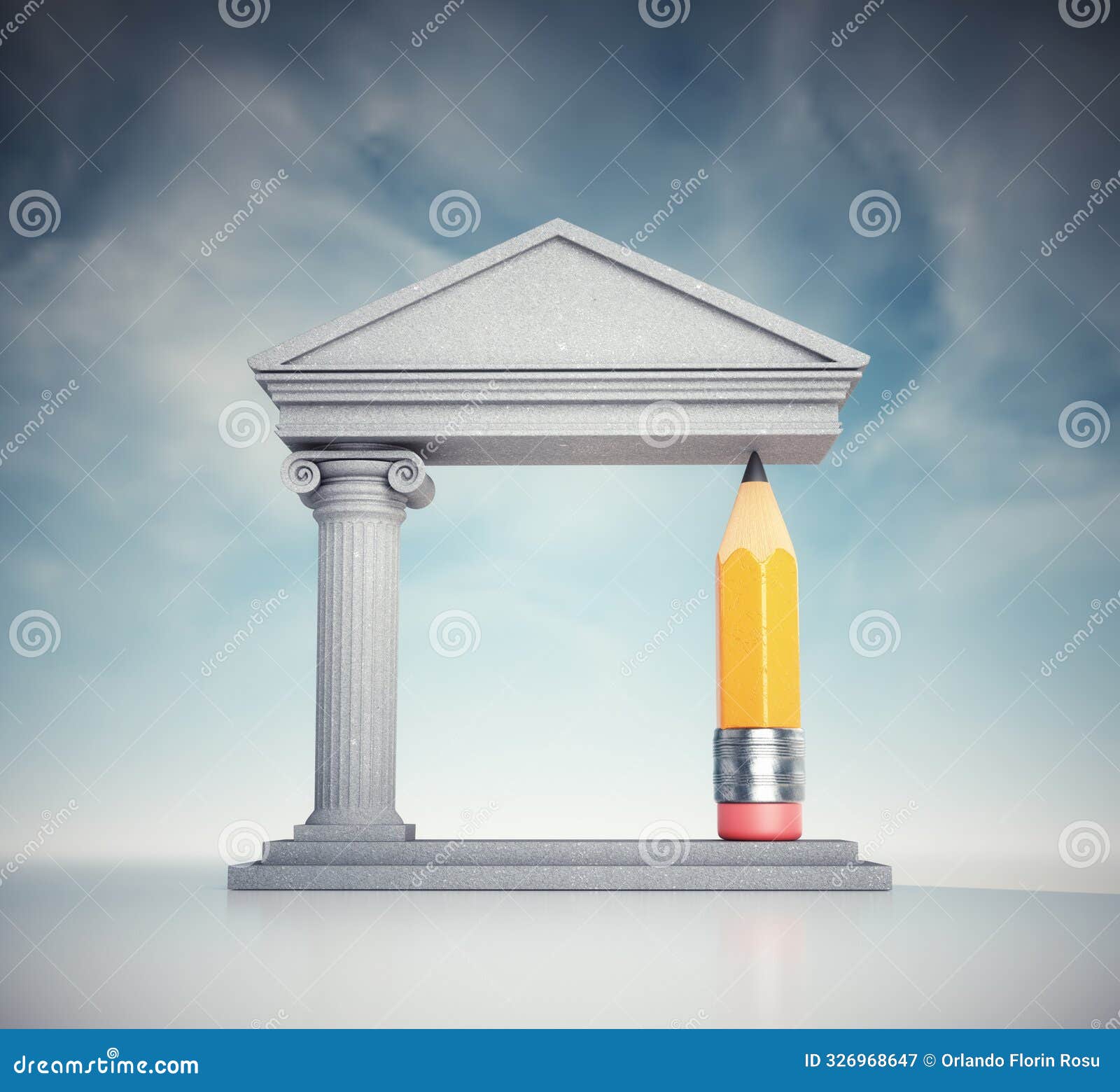 Pencil Instead Of A Column Royalty-Free Illustration | CartoonDealer ...