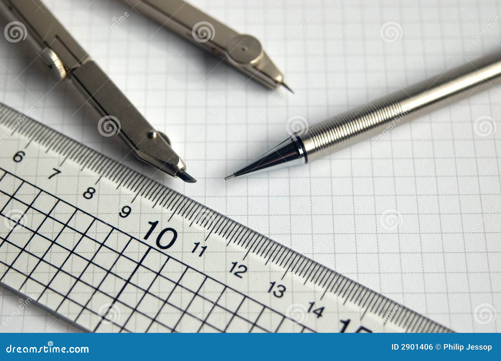 Pencil Compass And Ruler Picture. Image: 2901406