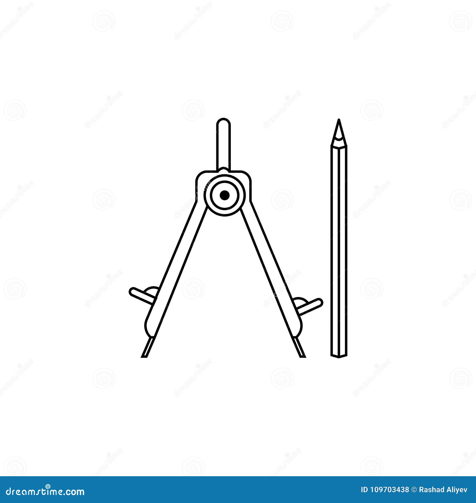 Pencil and Compasses Icon. Element of Construction Tools for Mobile ...