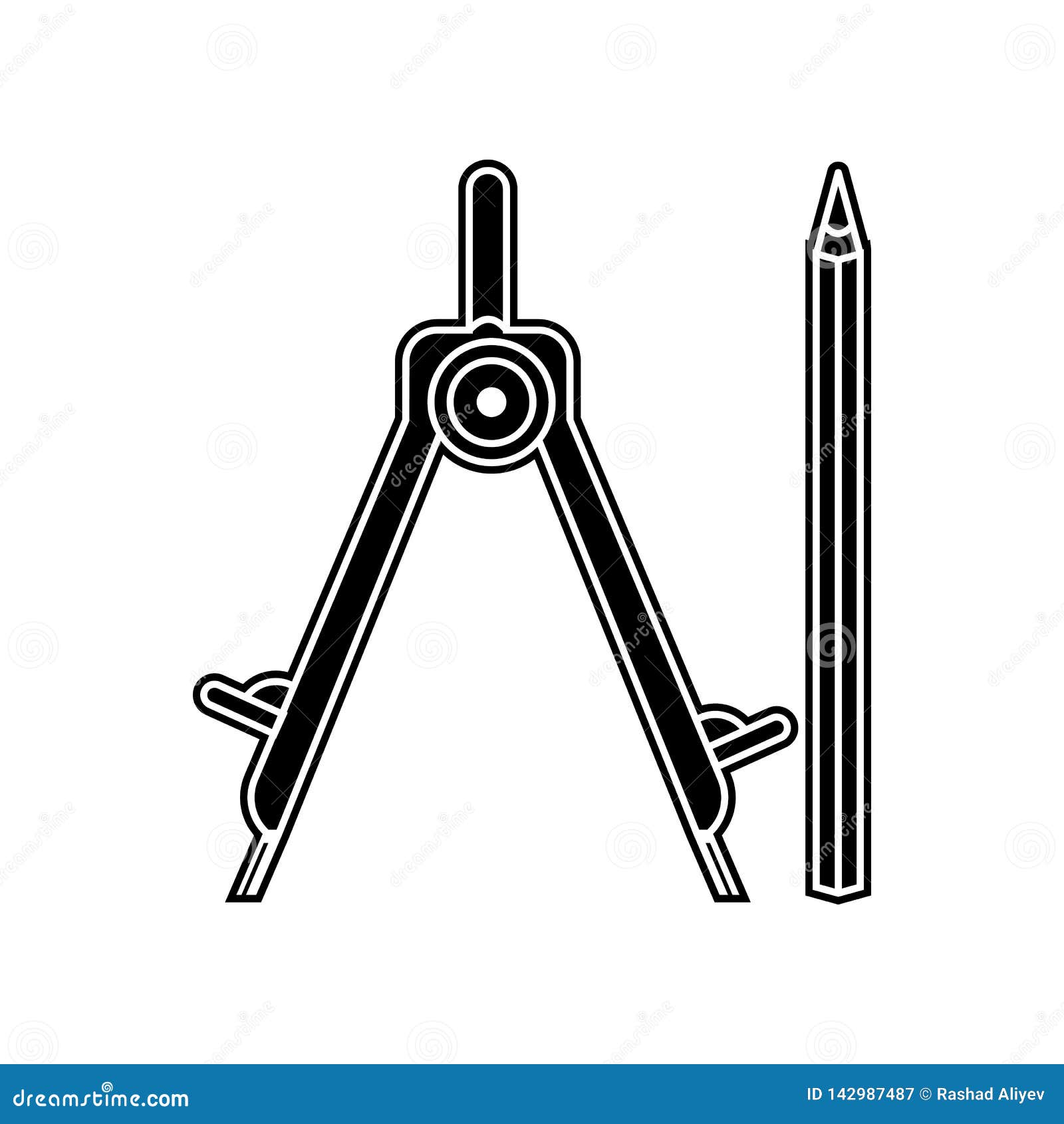 Pencil and Compasses Icon. Element of Home Repair Tool for Mobile ...