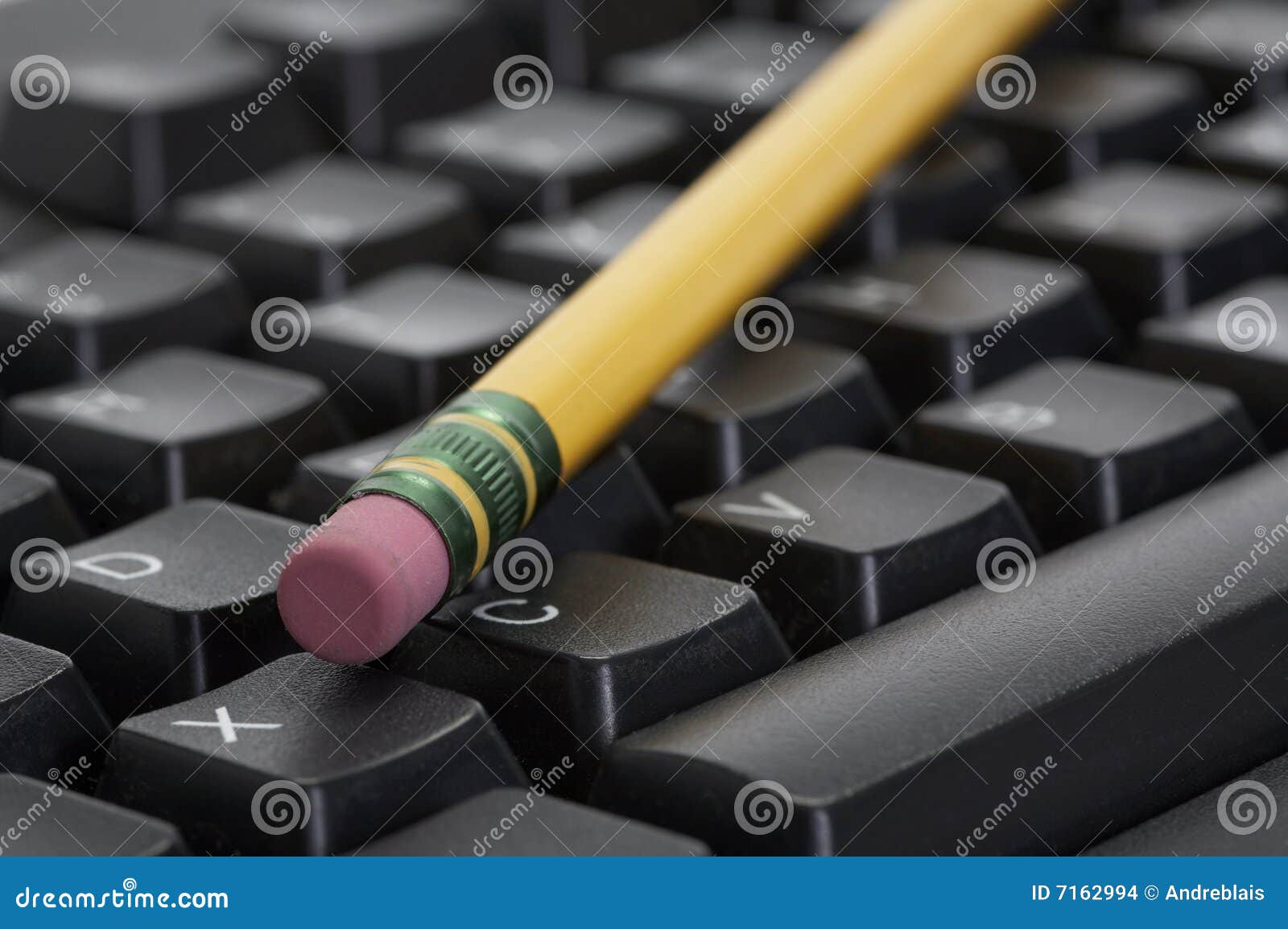 Pencil on Computer stock photo. Image of business, notepad - 7162994