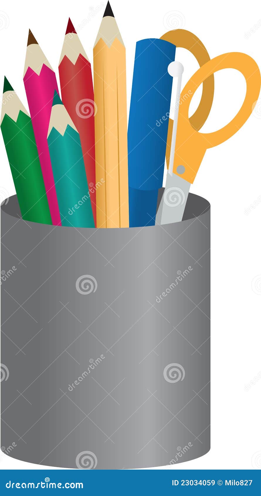 Pencil Container stock vector. Illustration of teacher - 23034059