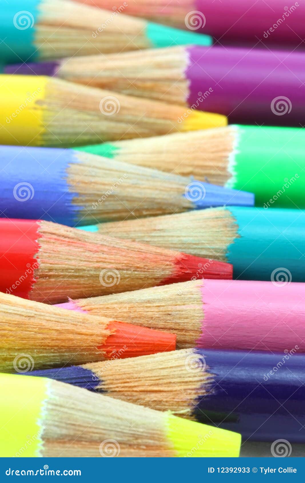 Pencil Crayons, Horizontal Rainbow of Colors Stock Image - Image of ...