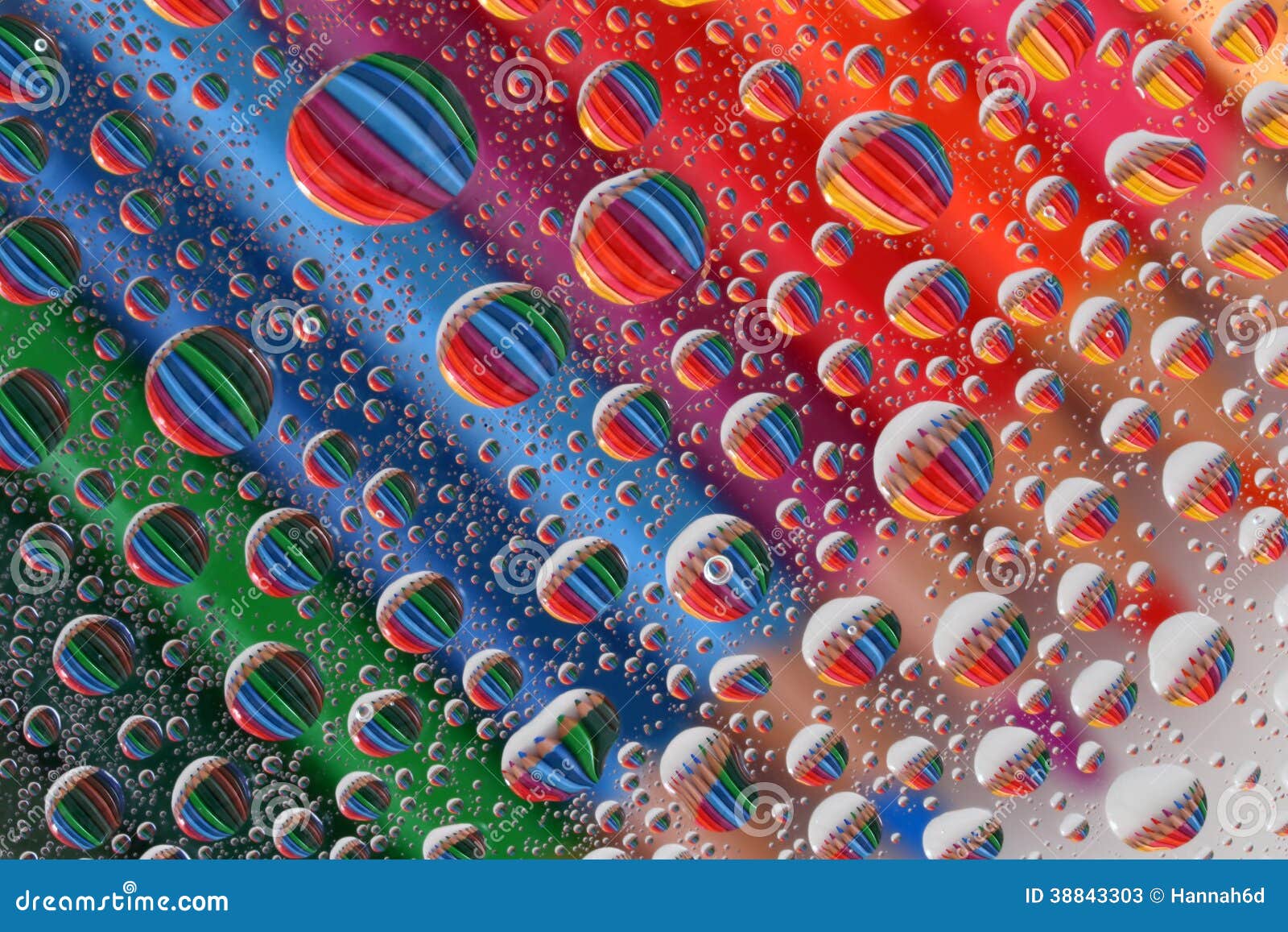 Pencil Crayons through Water Droplets (2) Stock Image - Image of ...