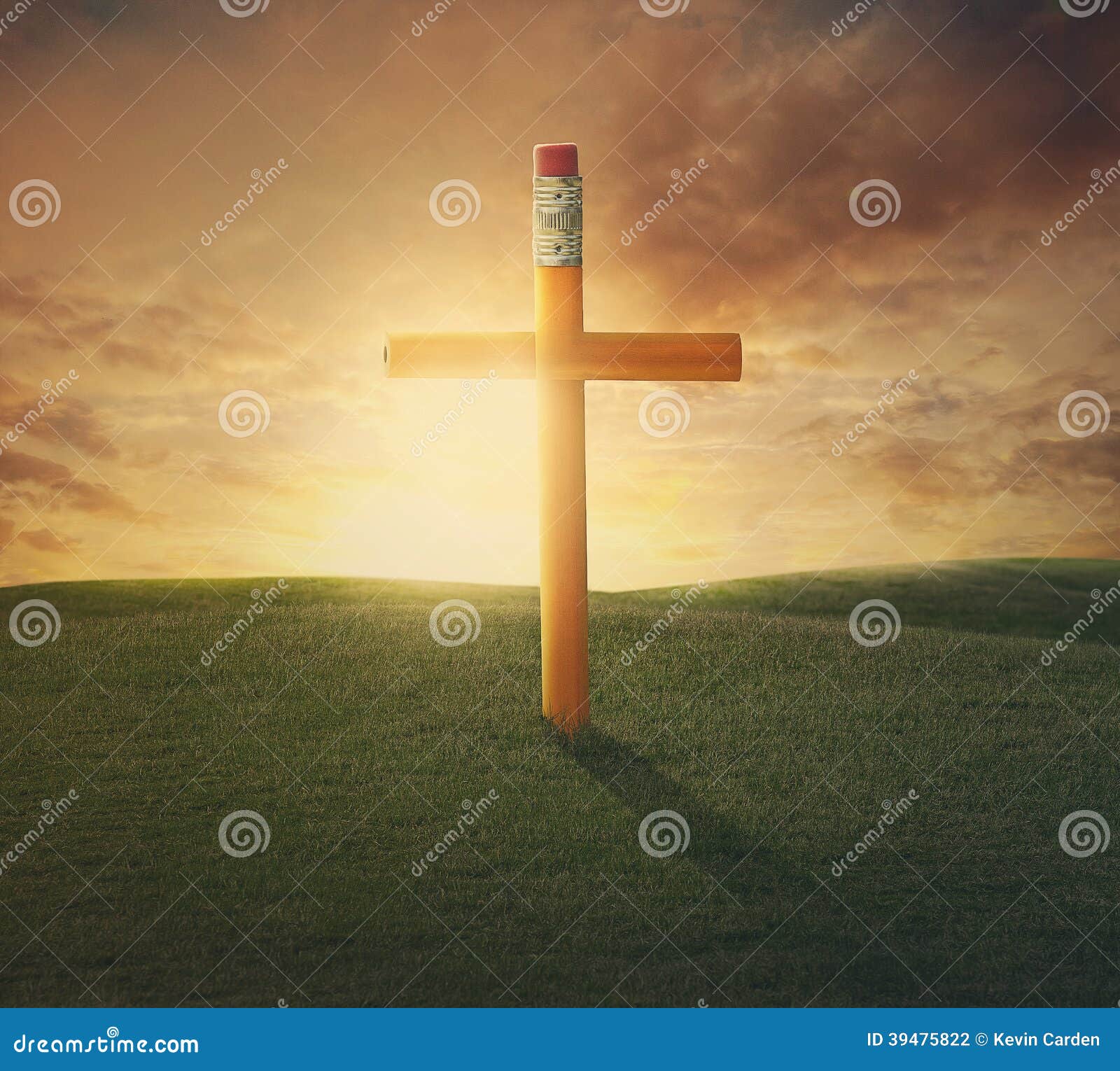 Pencil cross stock photo. Image of sunset, christ, abstract - 39475822