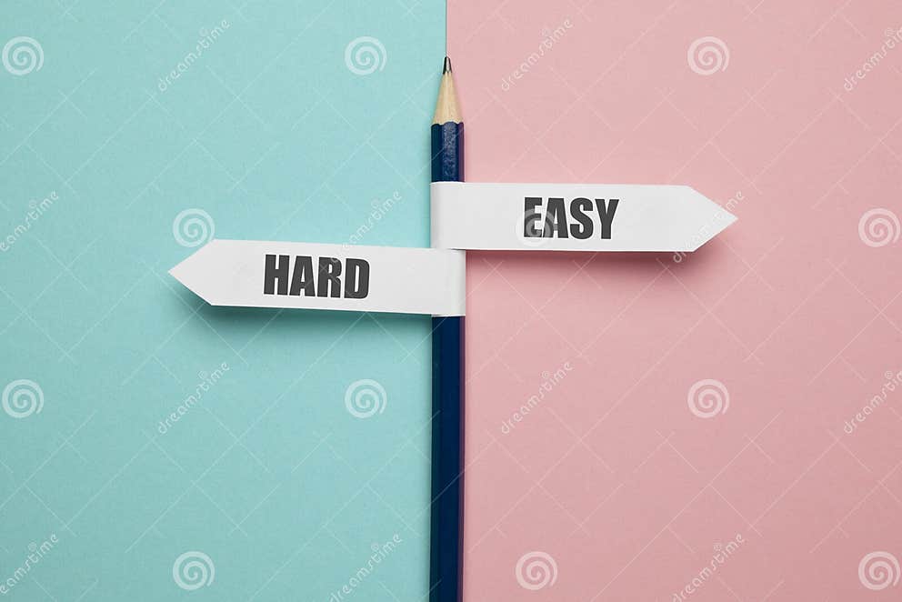 Pencil - Direction Indicator - Choice of Hard or Easy Stock Image ...