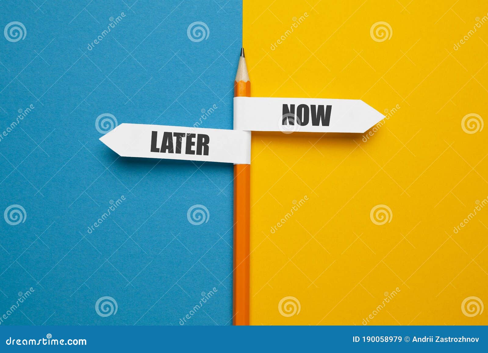 Pencil - Direction Indicator - Choice of Now or Later Stock Image ...
