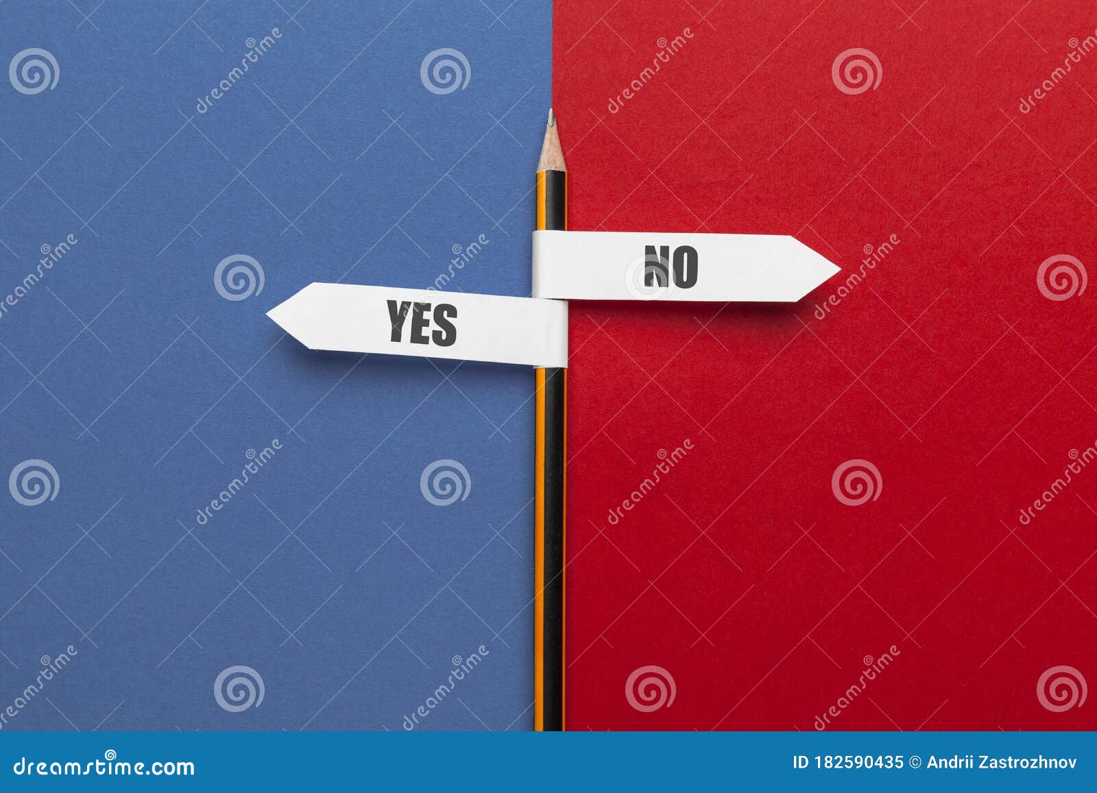 Pencil - Direction Indicator - Choice of Yes or No Stock Image - Image ...