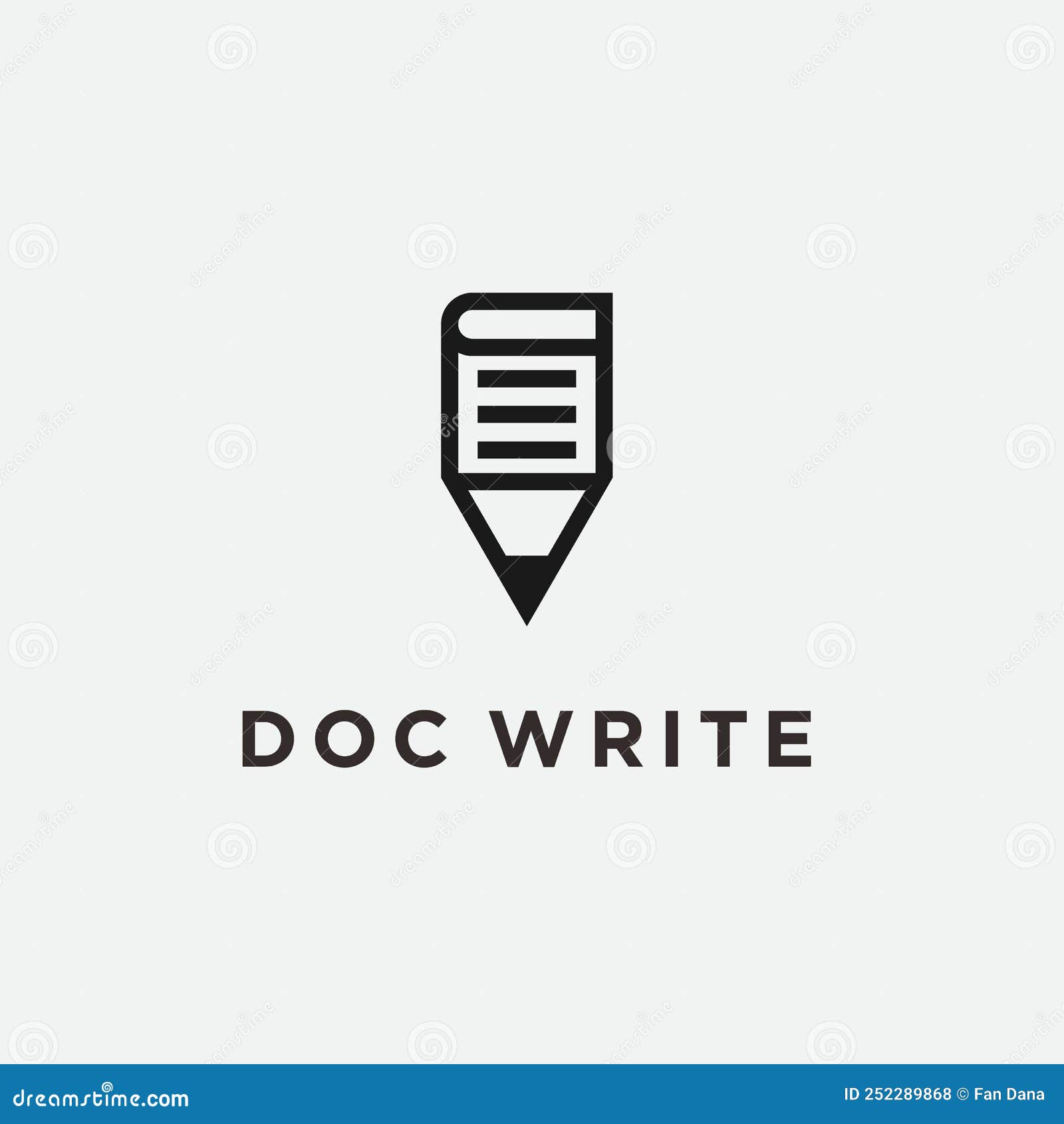Pencil Document Logo Design Vector Illustration Stock Vector ...