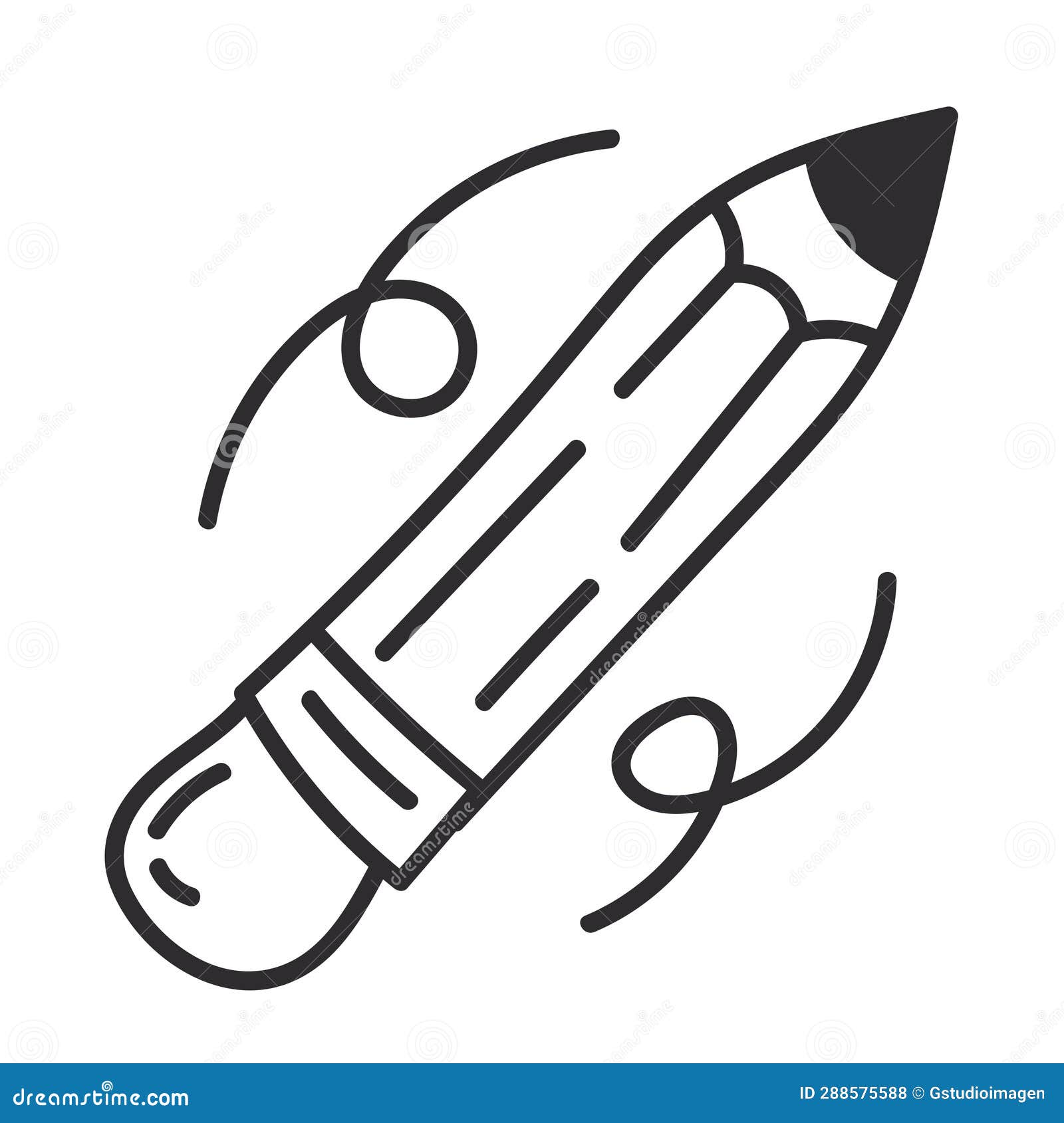 Pencil doodle icon stock vector. Illustration of draw - 288575588