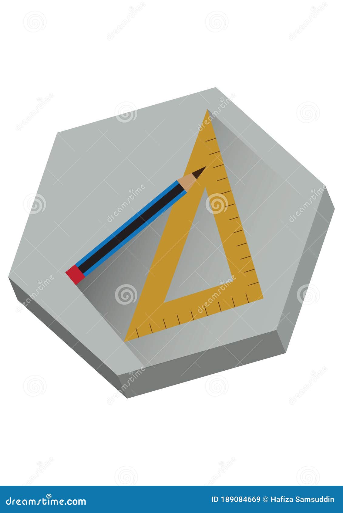 Pencil and Drafting Ruler. Vector Illustration Decorative Design Stock ...