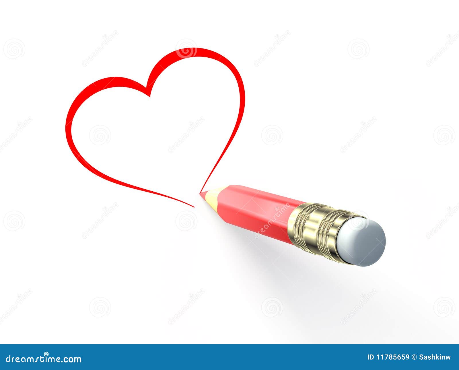 Pencil draw the heart stock illustration. Illustration of creative ...