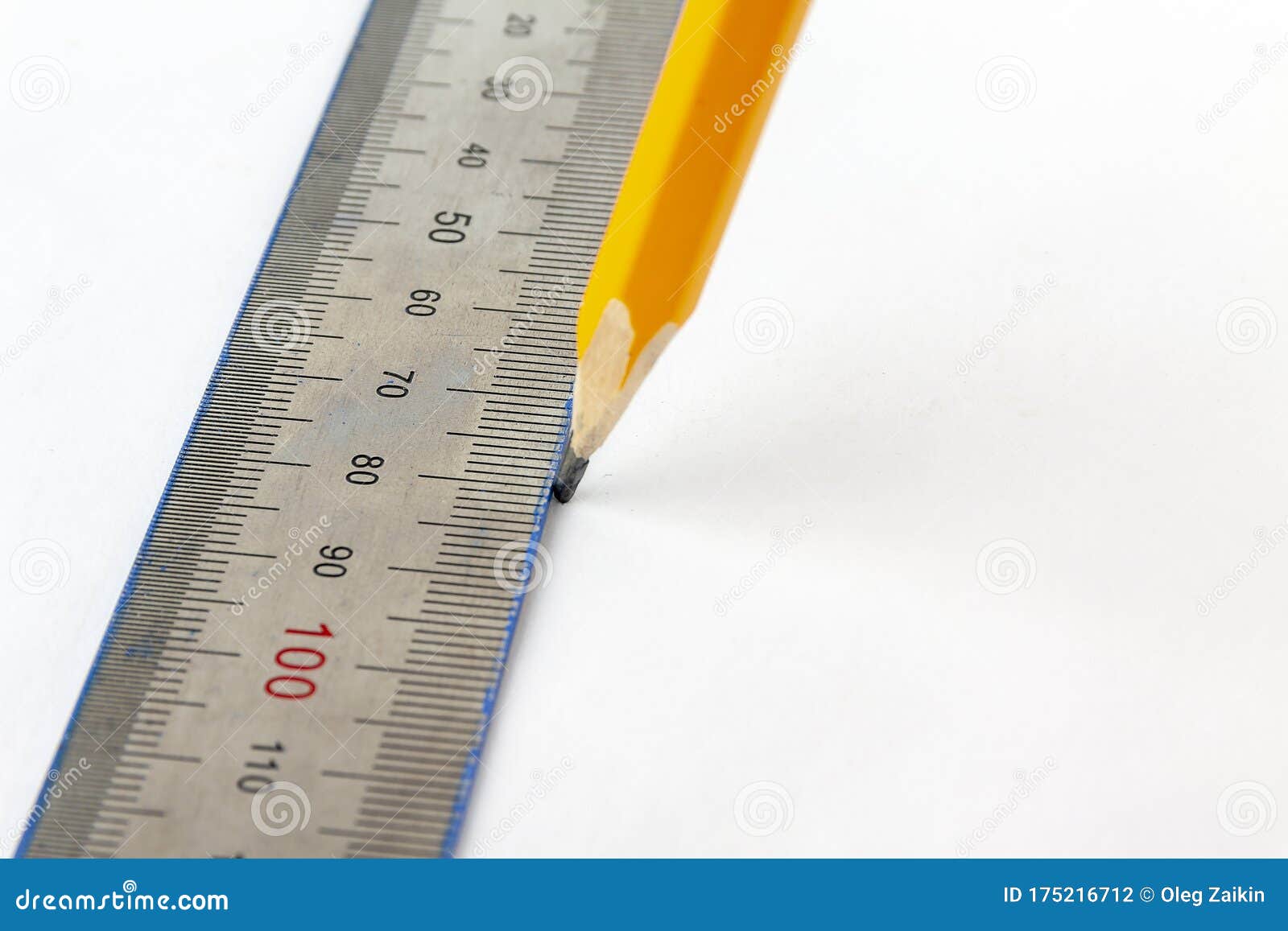 Pencil Draw a Straight Line with the Help of a Ruler Stock Photo ...