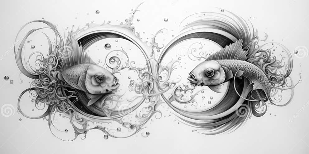 Pencil DrawingPencil Drawing of the Zodiac Sign Pisces Stock ...