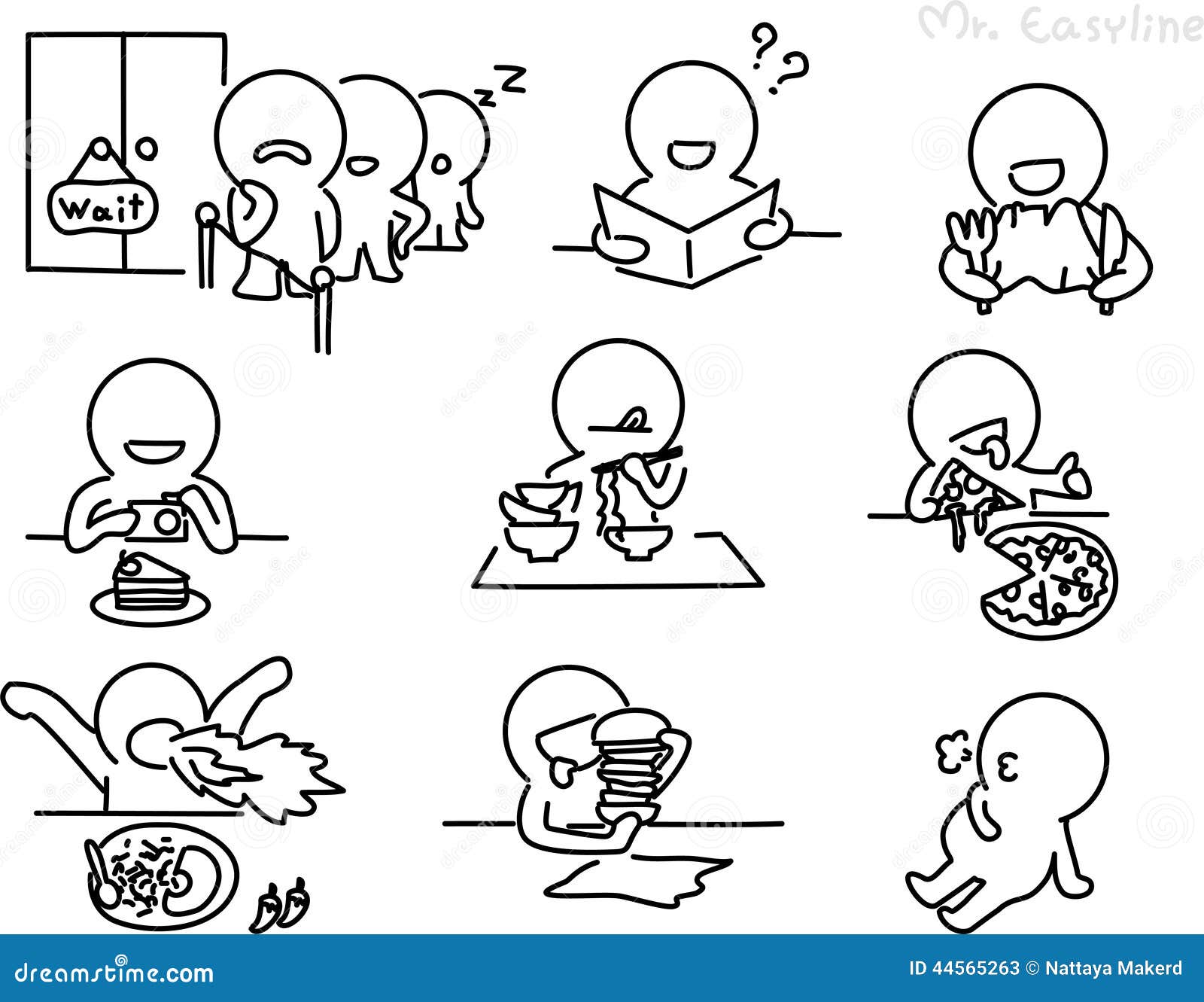 Pencil Drawing As Vector of Eat Character Stock Vector - Illustration ...