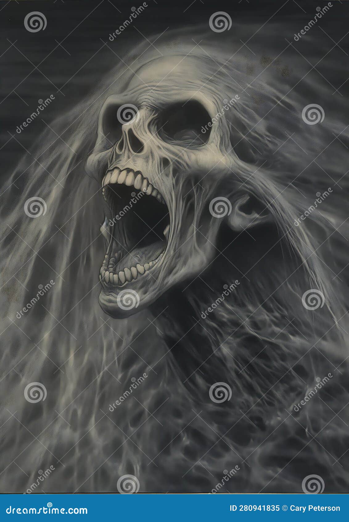The Banshee s Skull stock illustration. Illustration of drawing - 280941835
