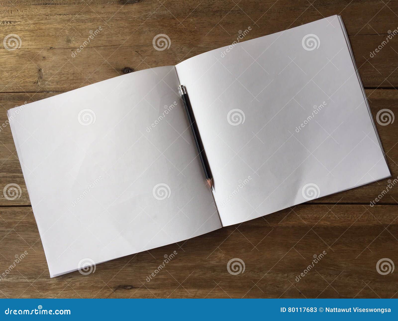 Pencil and Drawing Book on a Table Stock Image - Image of area, insert ...
