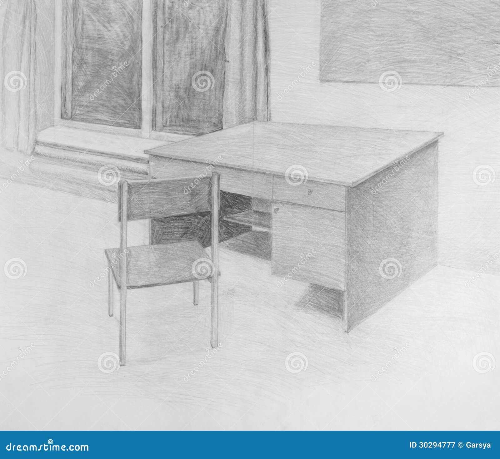 Pencil Drawing Of Table