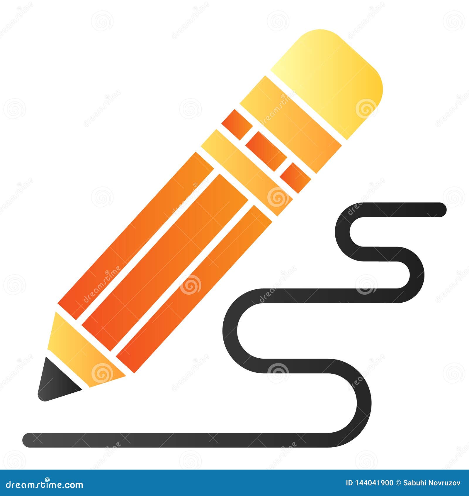 Pencil Drawing Flat Icon. Pencil and Line Color Icons in Trendy Flat ...