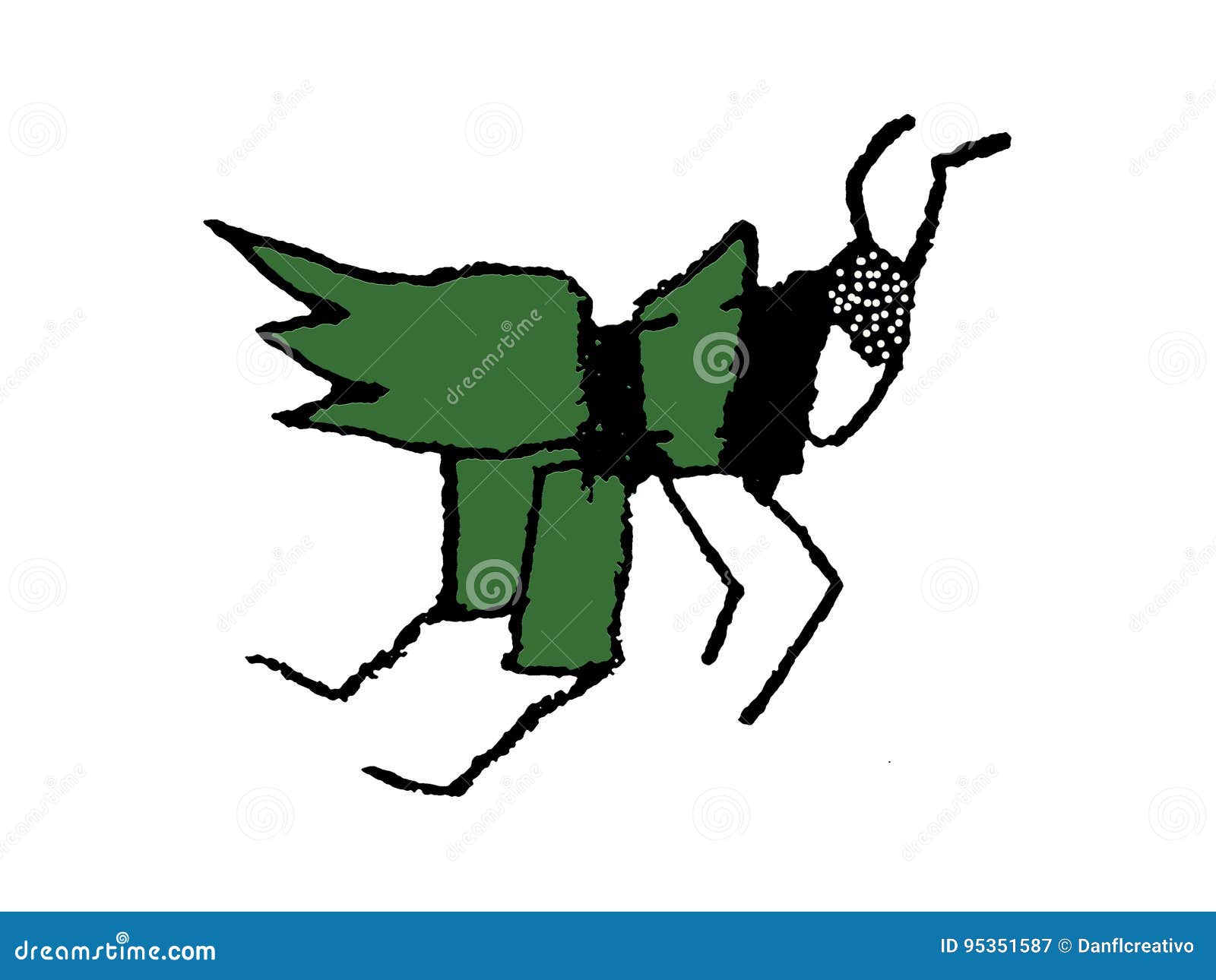 Pencil Drawing Fly stock illustration. Illustration of colored - 95351587
