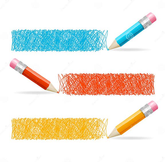 Pencil Drawing Header. Vector Stock Vector - Illustration of line ...