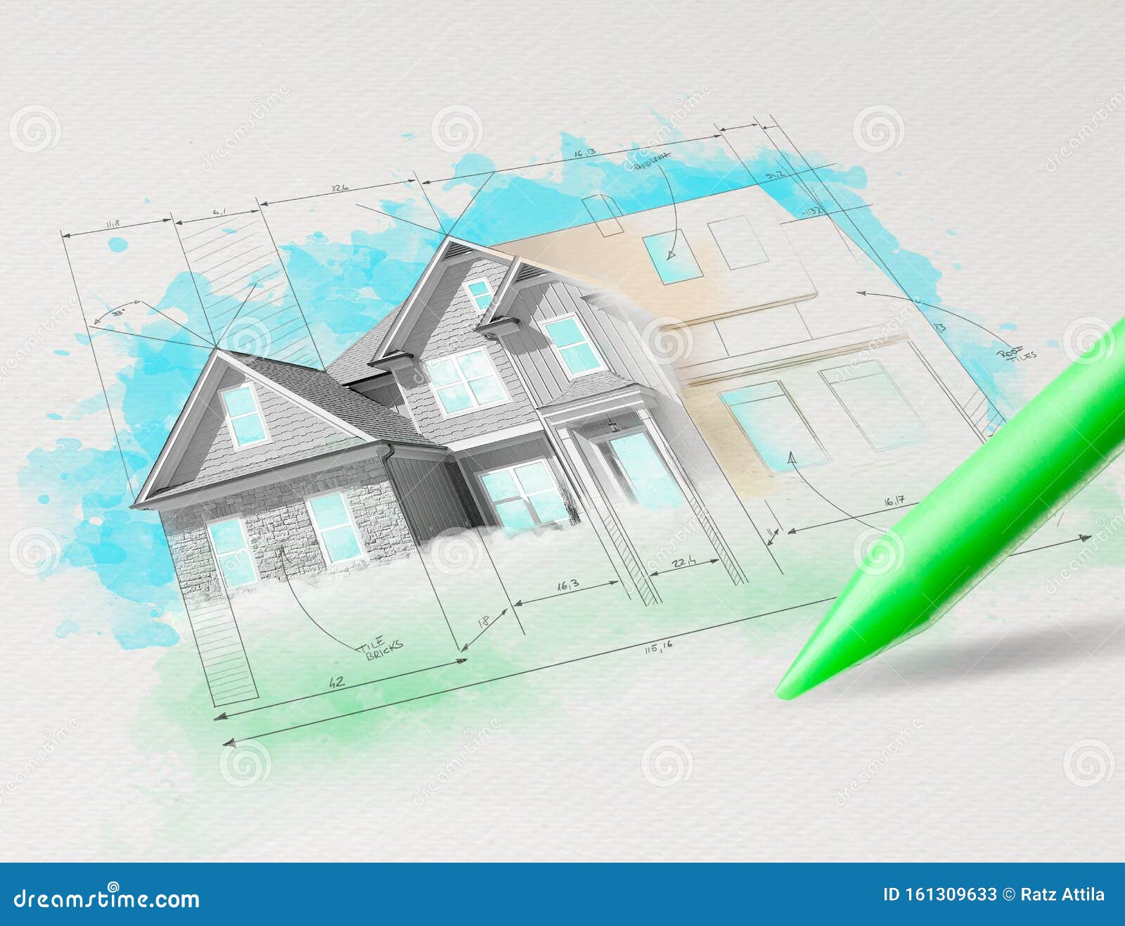 Pencil Drawing House Plan Concept Stock Image - Image of floor, drawing ...