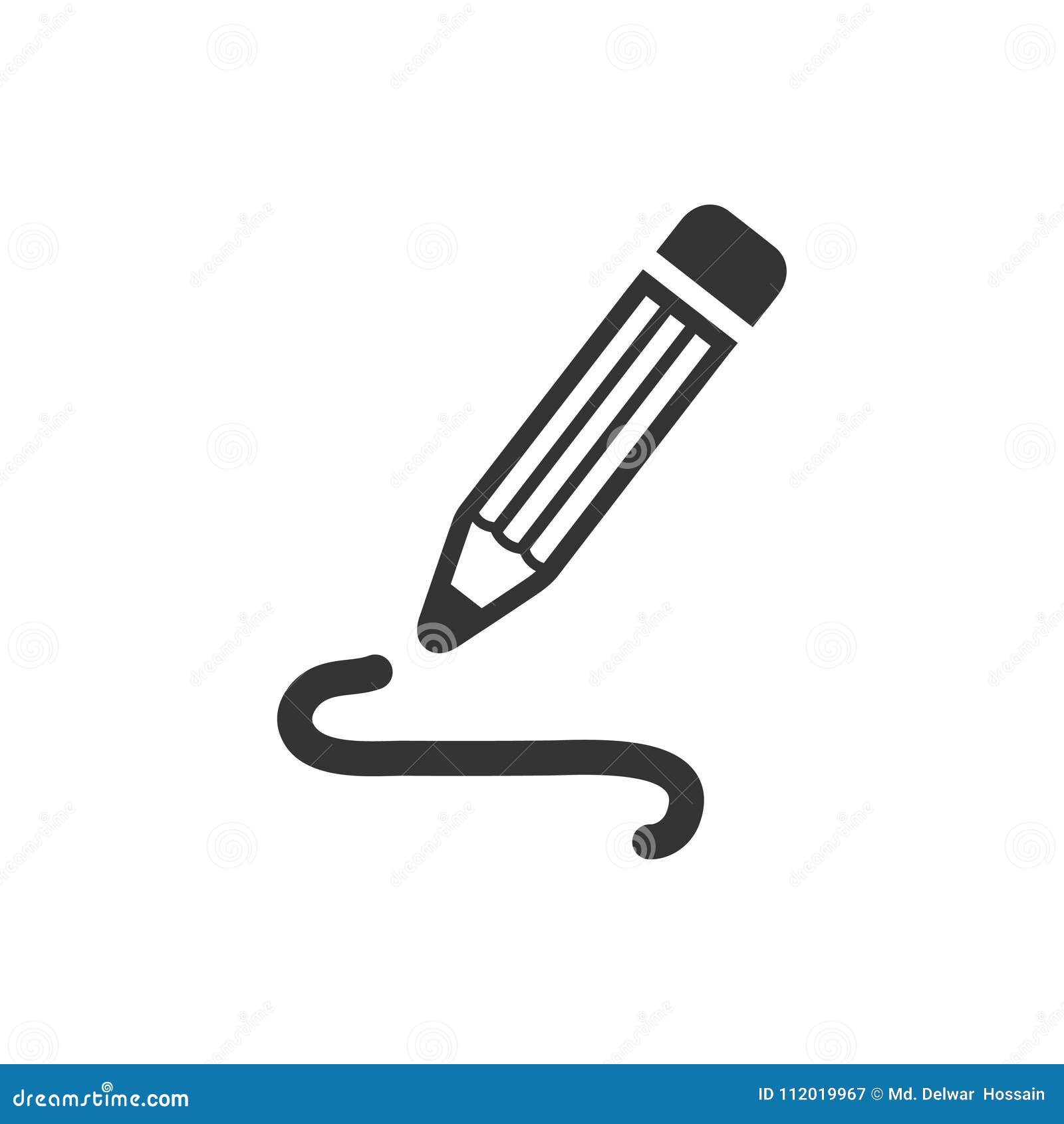 Pencil Drawing Icon stock vector. Illustration of vector - 112019967