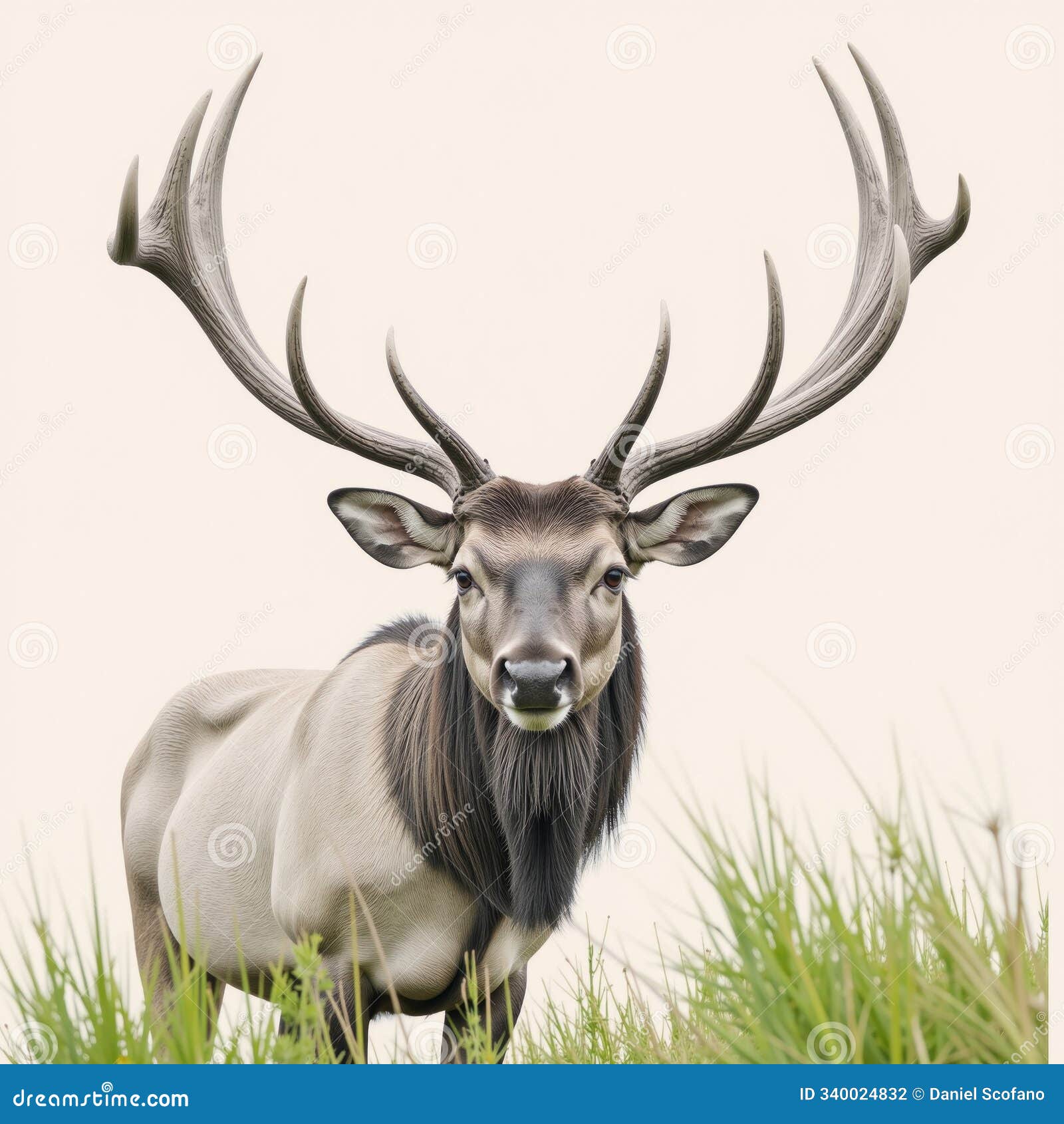 A Pencil Drawing of a Large Bull Elk Stock Illustration - Illustration ...