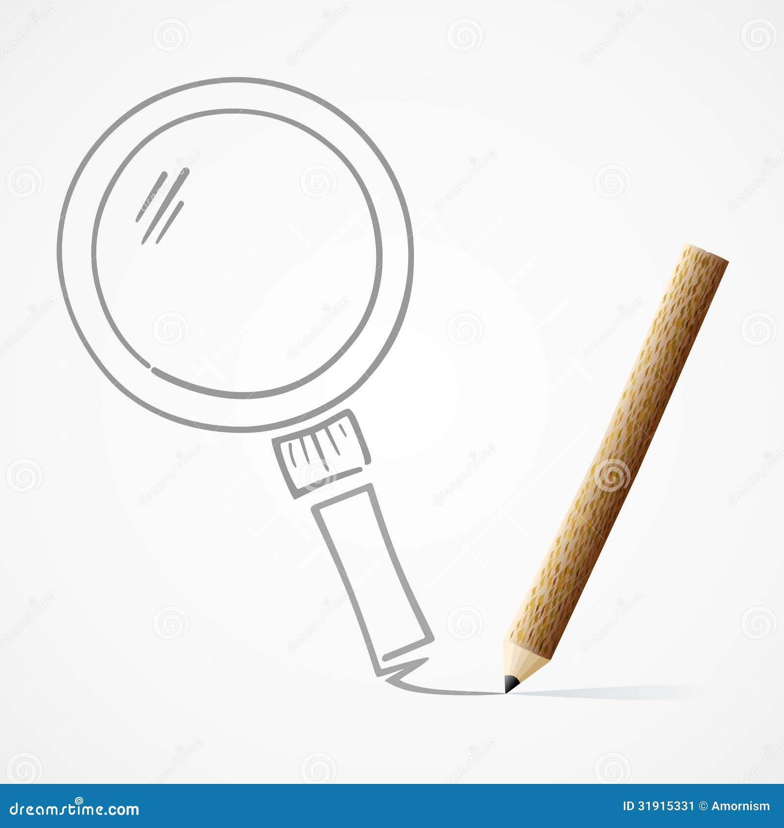 Drawing Of Magnifying Glass On Graph Paper Vector | CartoonDealer.com ...