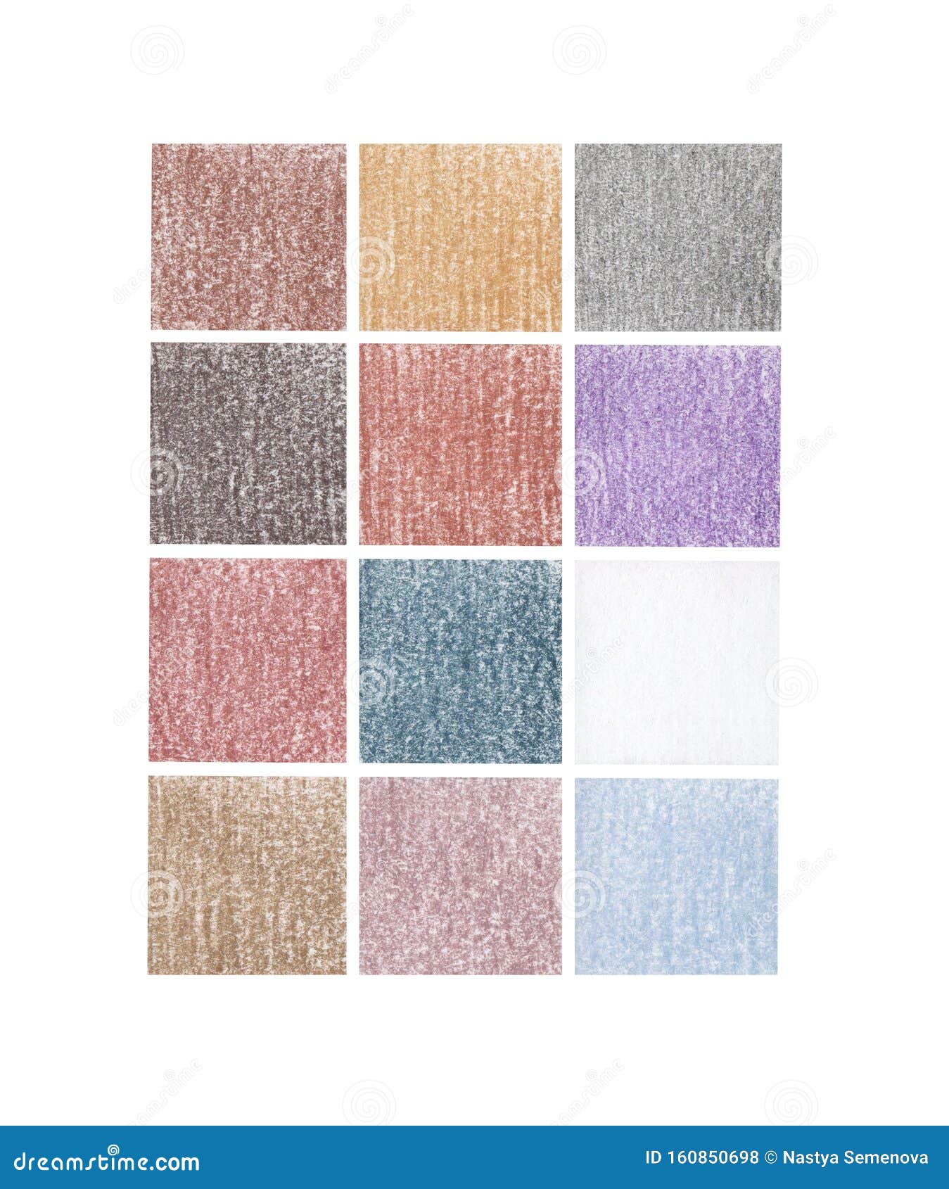 Pencil Hand Drawing Palette of Square 12 Colors Stock Illustration ...