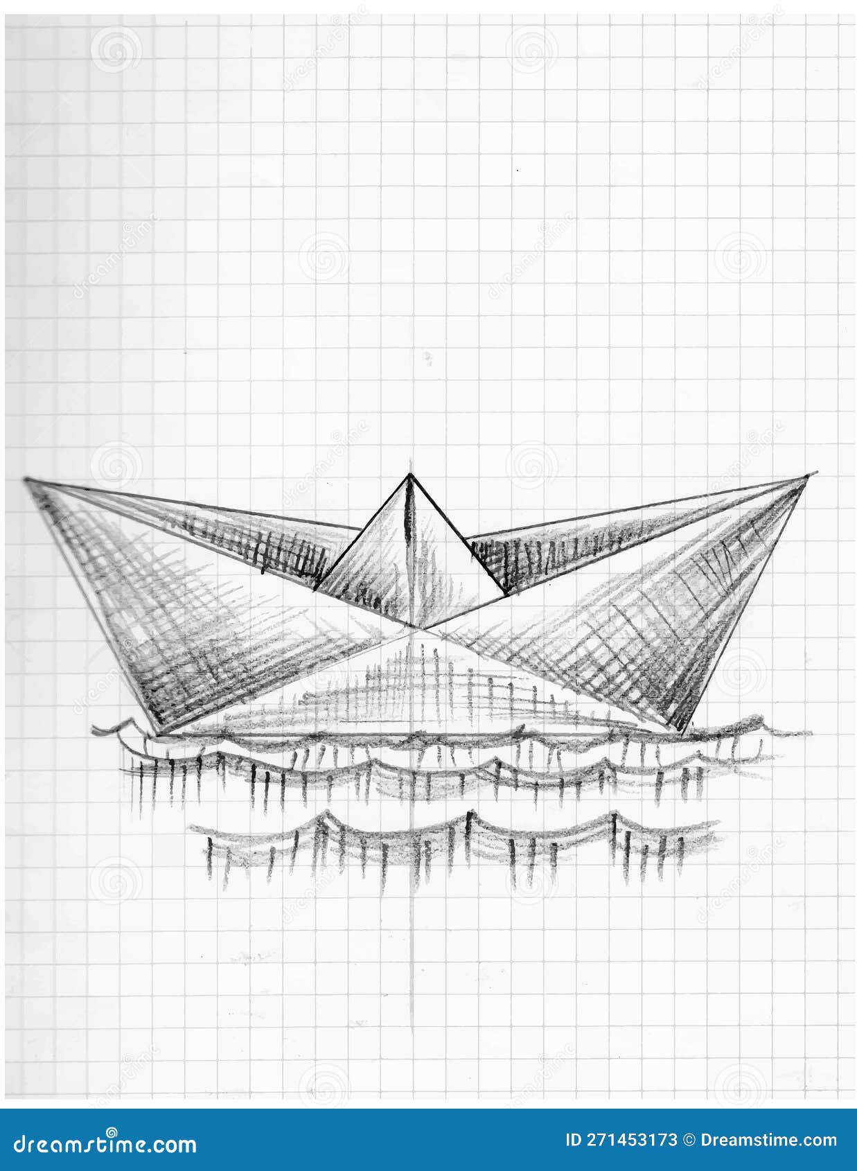 Pencil Drawing of Paper Boat. Hand Drawn Vector Sketch Stock Vector ...