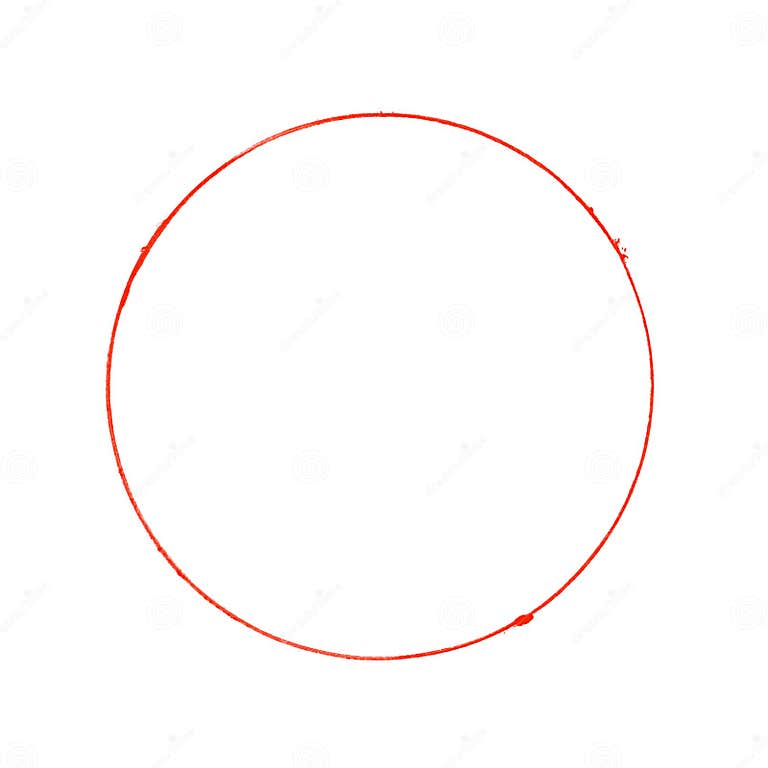 Pencil drawing: Red circle stock illustration. Illustration of ...