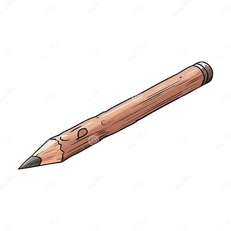 A Pencil Drawing of a Sharp Icon Stock Vector - Illustration of wood ...