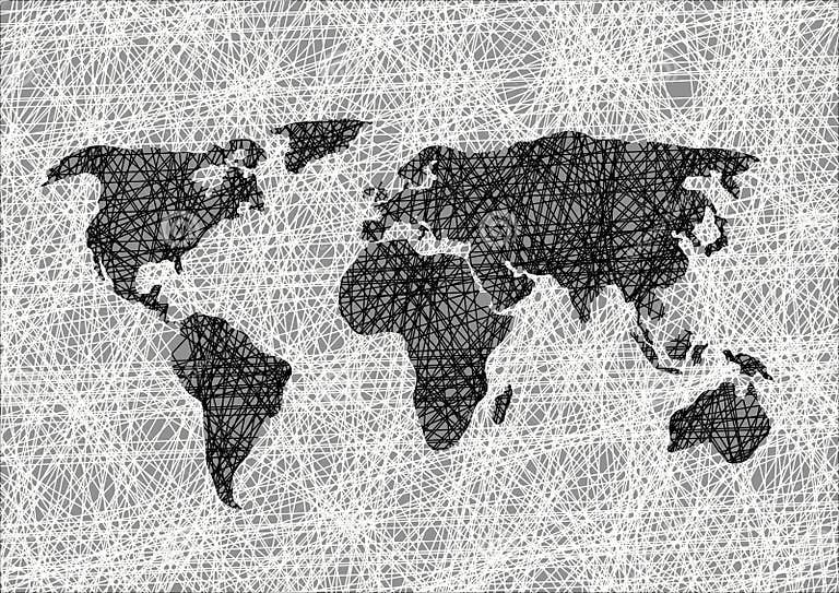Pencil Drawing Sketch World Map Vector Illustration Stock Vector ...