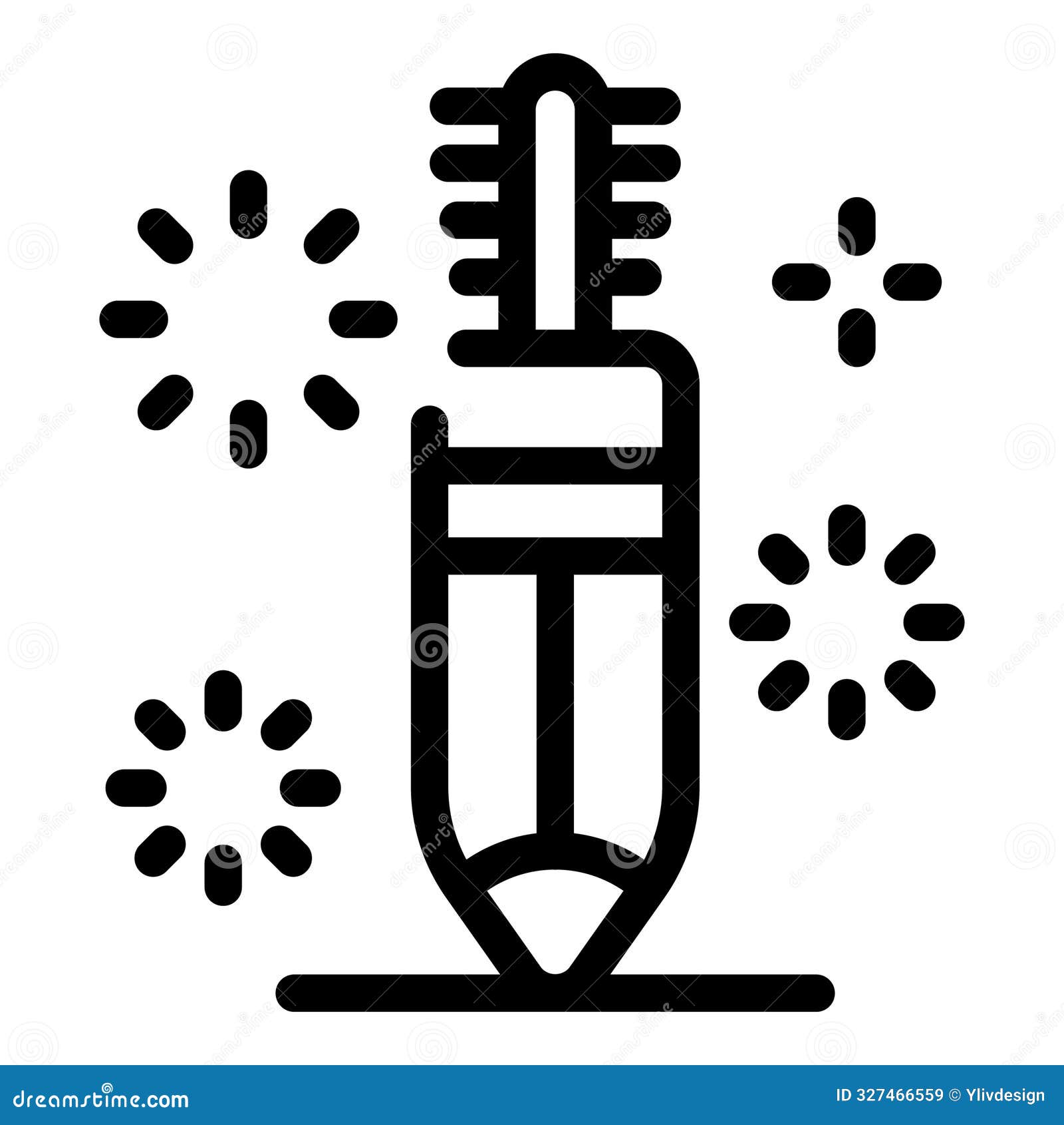 Pencil Drawing on Surface Creating Sparkling Effect Icon Stock ...